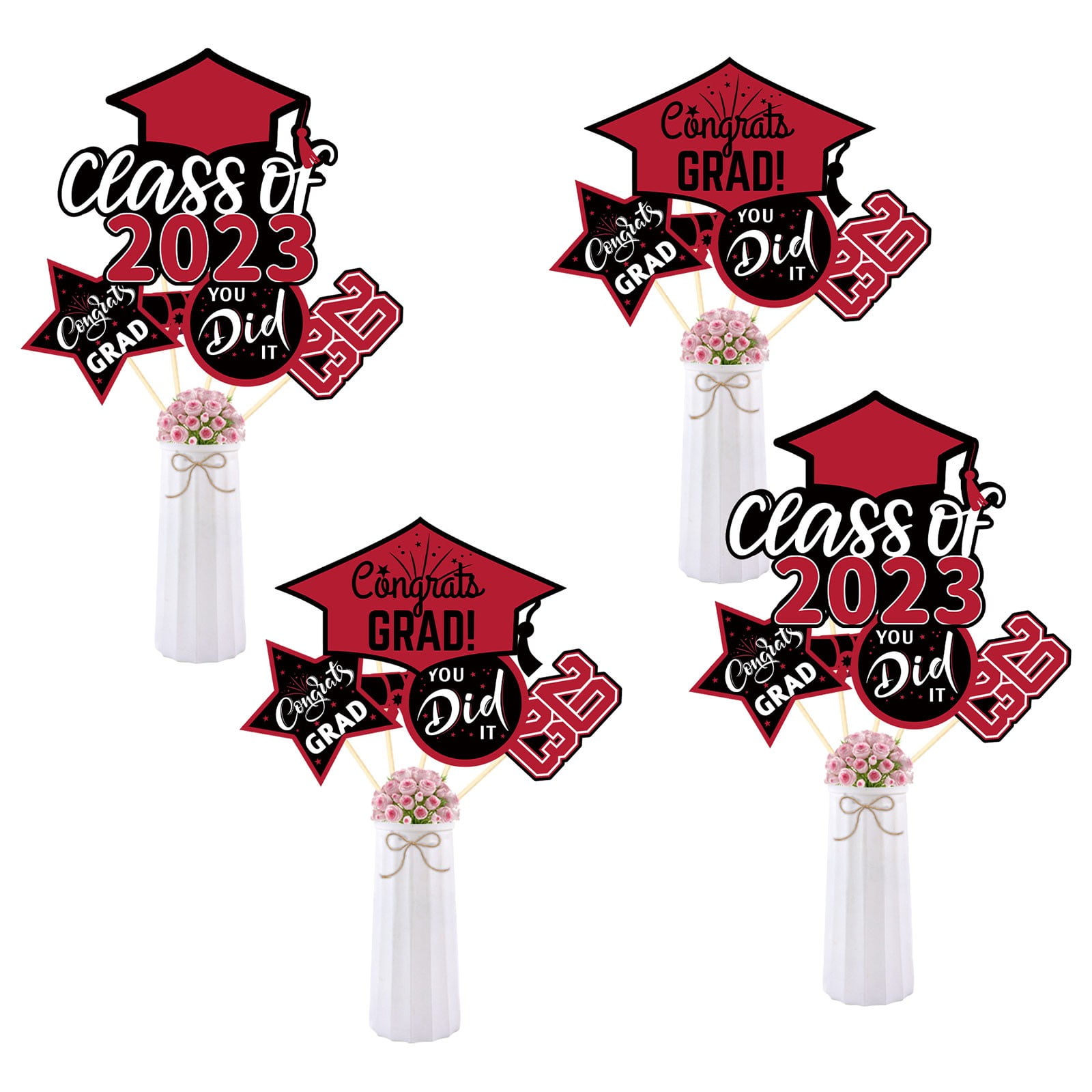 Season Of Graduation Theme Birthday Party Vase With Flags 20pcs ...