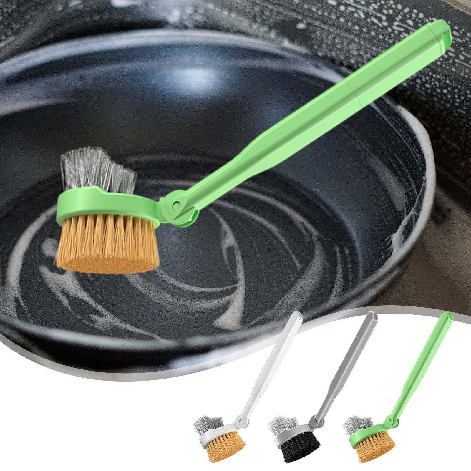 Season Update, Pot Brush Kitchen Cleaning Tool, Stainless Steel Wooden ...