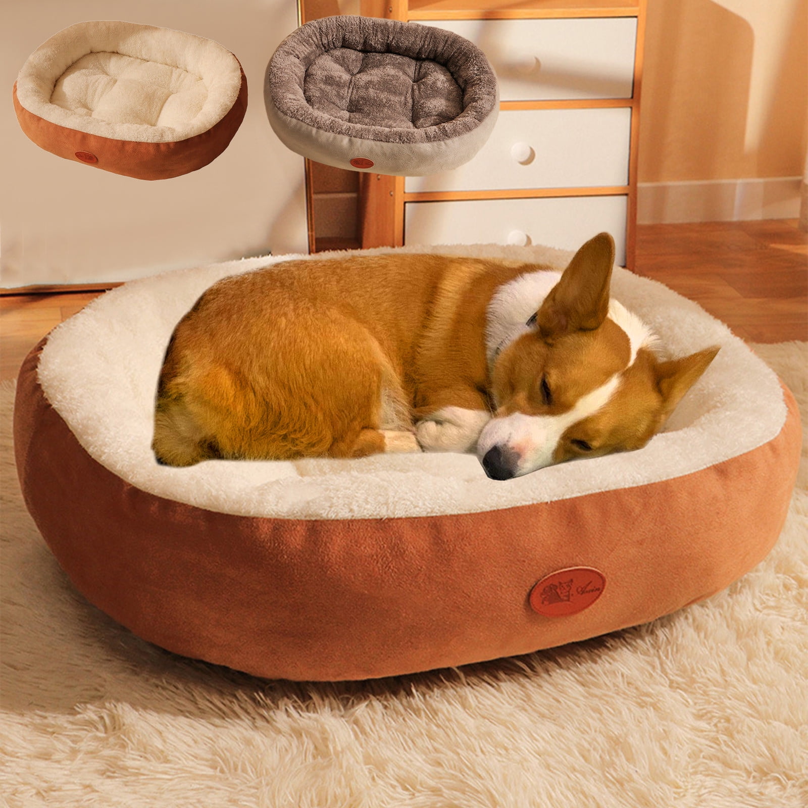 All - Season Winter Warm Cat Kennel, Universal Oval Mat with Thickened ...
