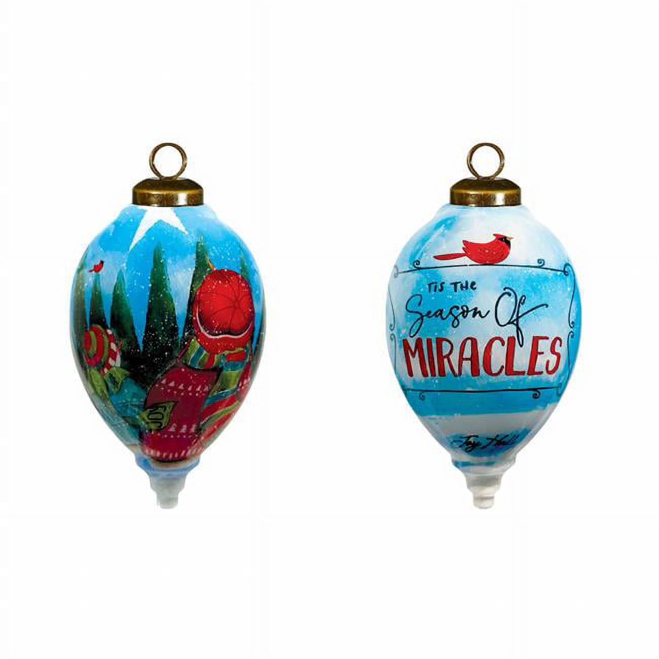 Season of Miracles Wordings Snowman Hand Painted Mouth Blown Glass ...