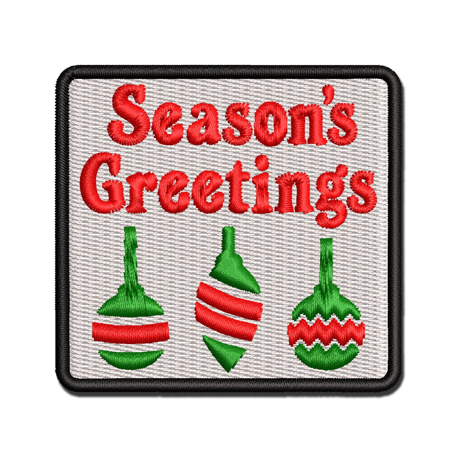 Season's Greetings Christmas Ornaments Applique Multi-Color Embroidered ...