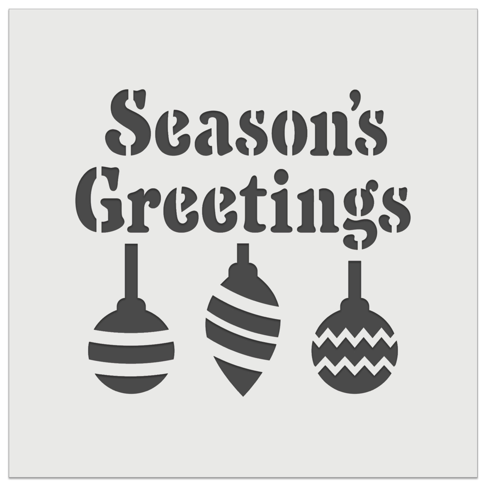 Season's Greetings Christmas Ornaments DIY Cookie Wall Craft Stencil ...