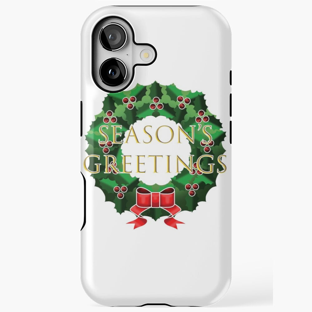 Season’s Greetings Festive Holiday Wreath Art iPhone Case for iPhone 17 ...