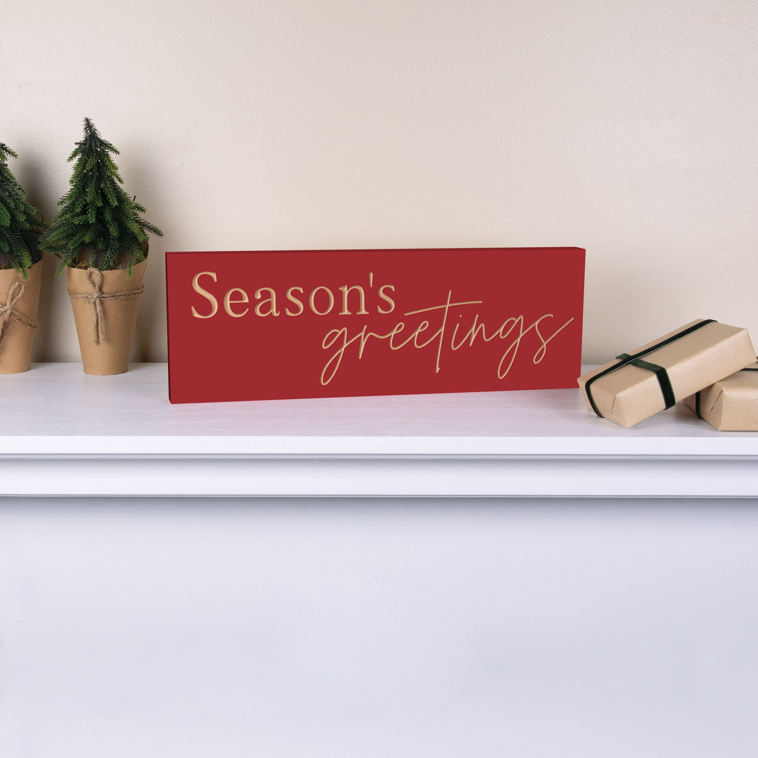 Season's Greetings Wood Block Décor - Walmart.com