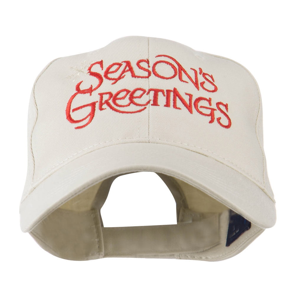 Season's Greetings with Snowflake Embroidered Cap - Stone OSFM ...