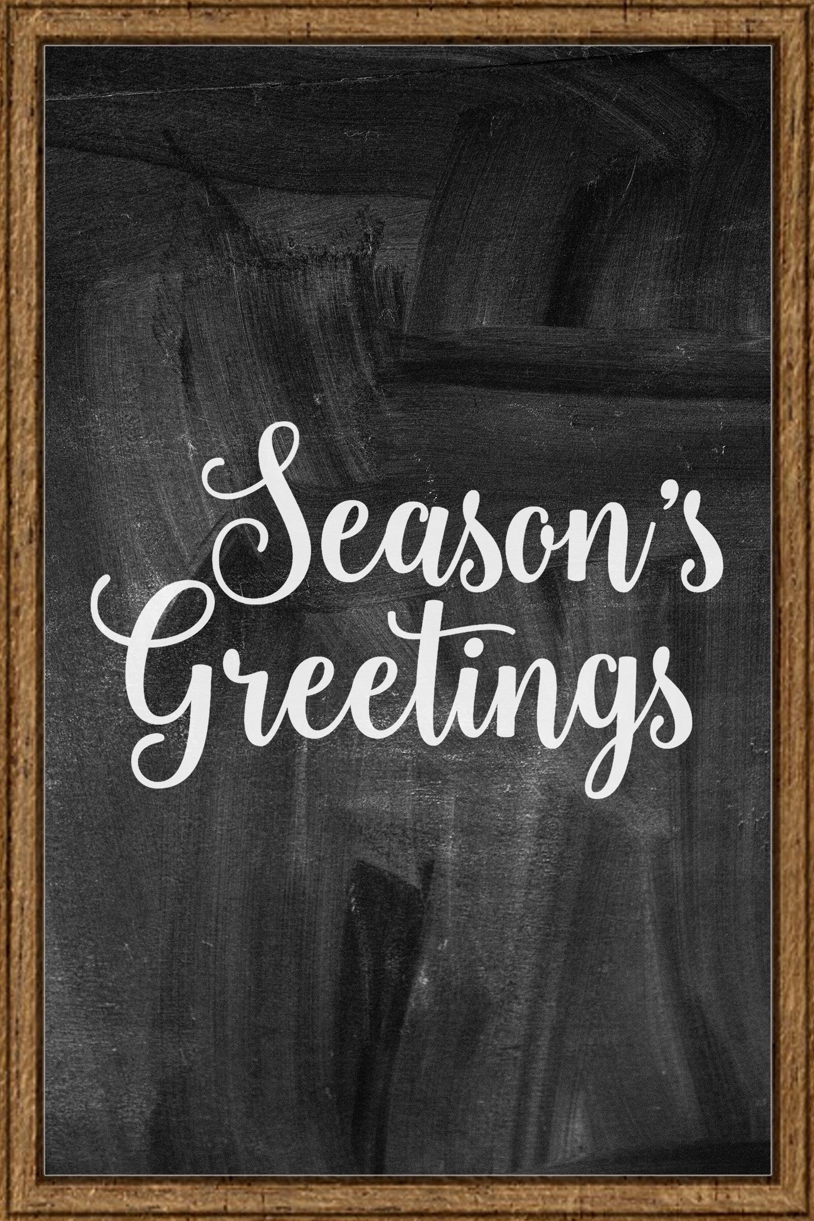 Season's greetings holiday cursive Christmas Tin Sign Chalk Board Wall ...