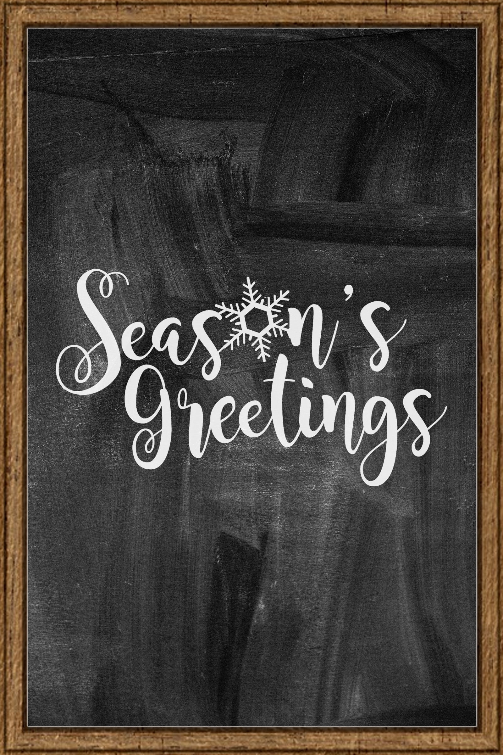 Season's greetings snow snowflake cursive Christmas holiday hello Tin ...