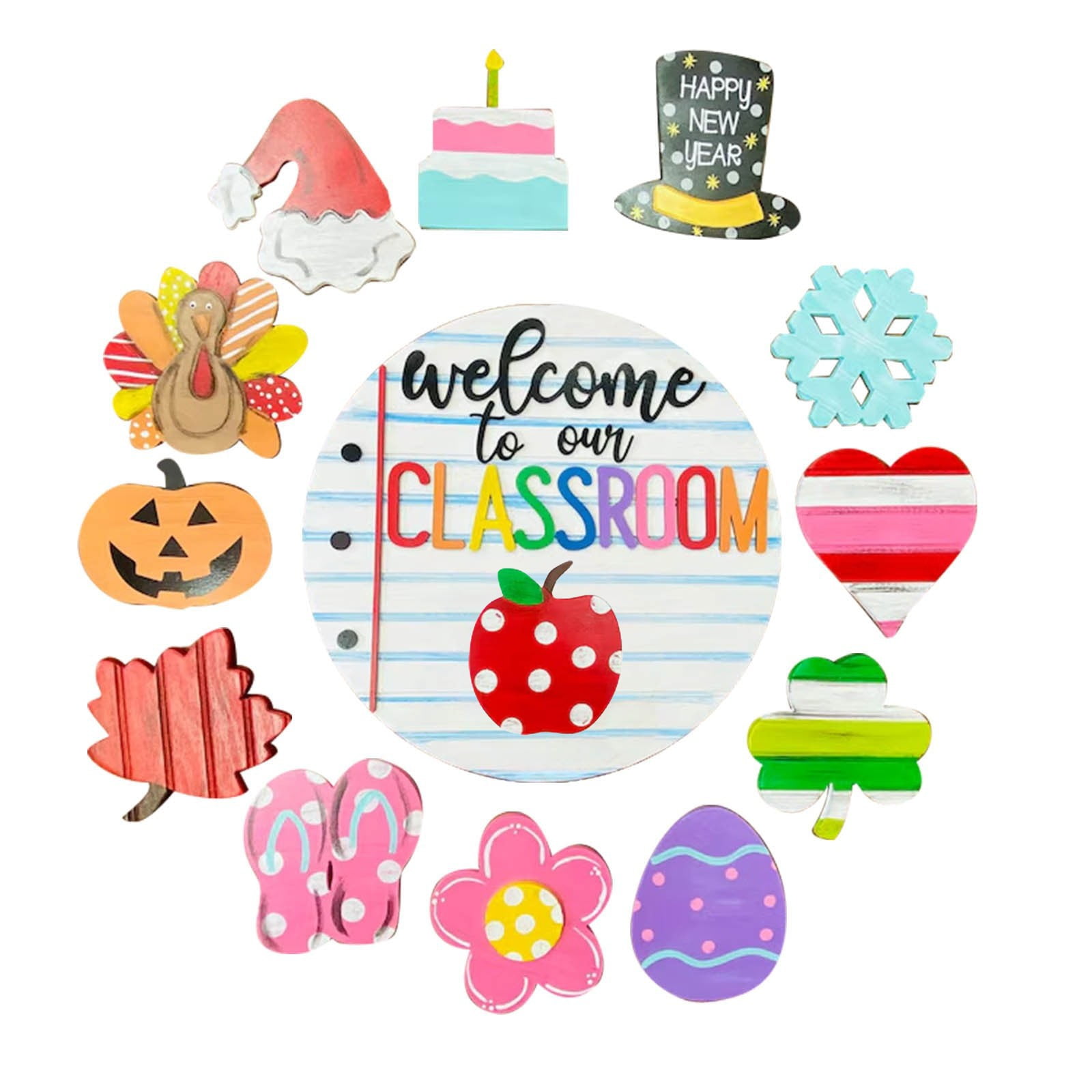 Seasonal Door Hanging Decoration for Home Replaceable Numbers with ...