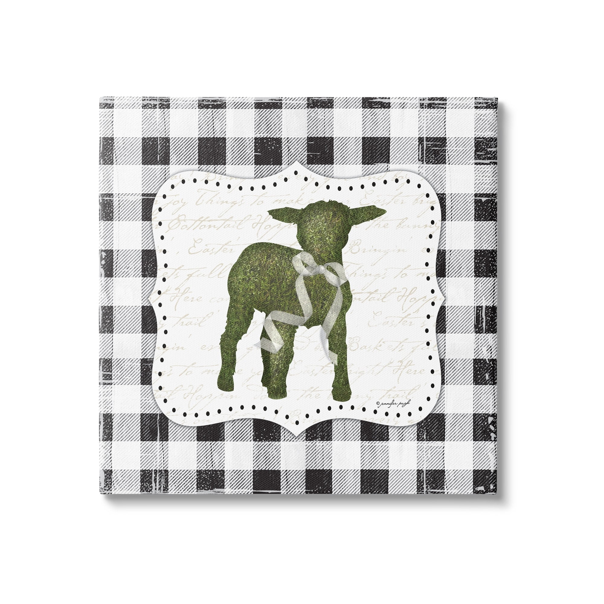 Seasonal Easter Baby Calf Spring Tartan Pattern Animals & Insects ...
