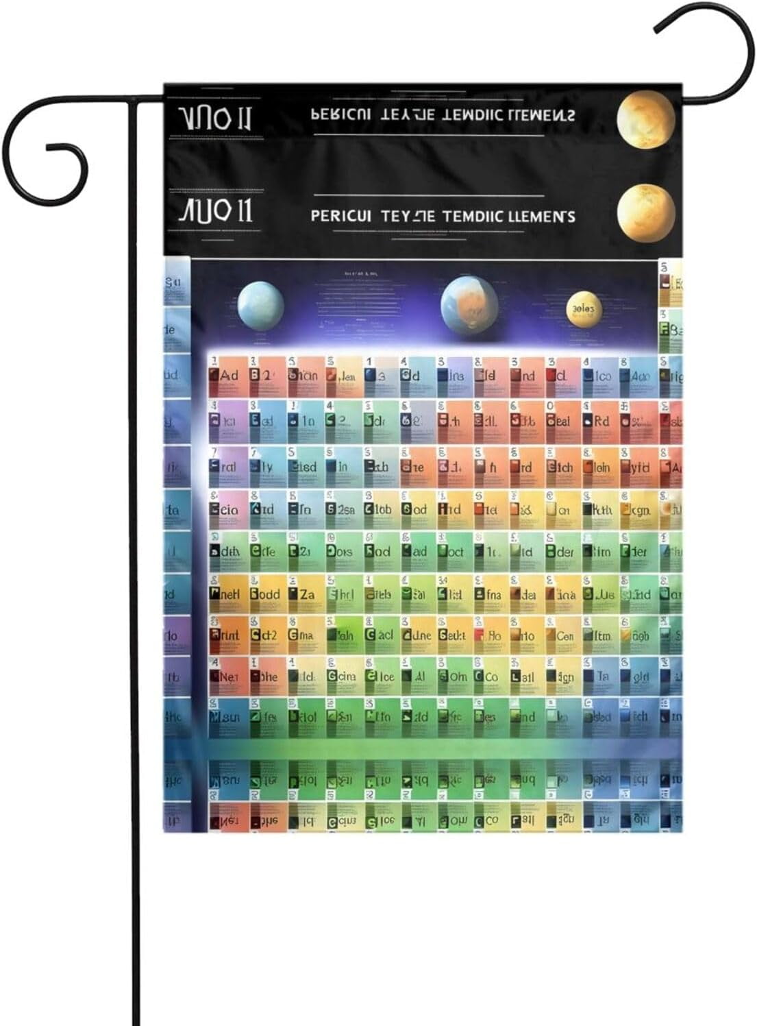 Seasonal Garden Flags, Periodic table of elements print Yard Flags ...
