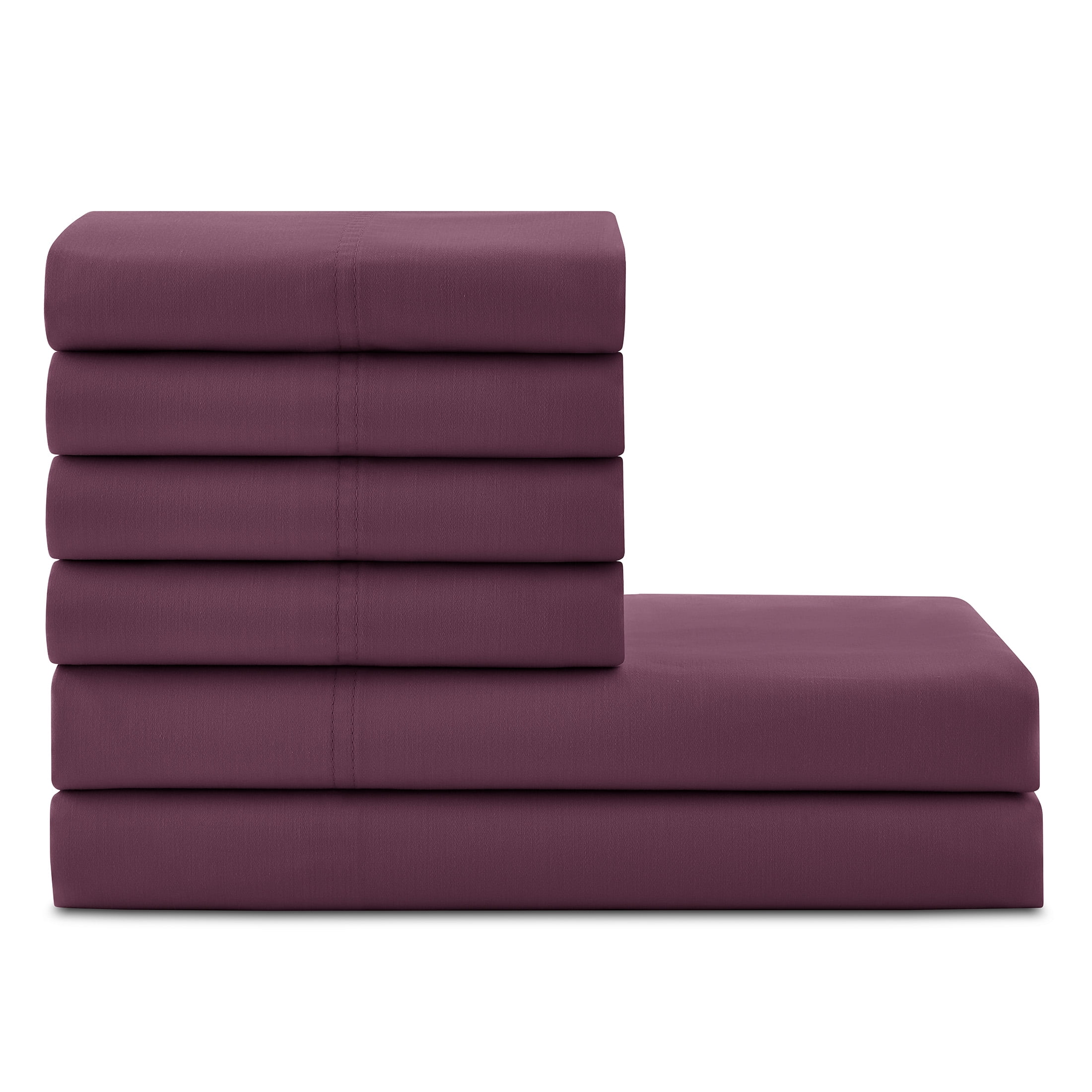 Hotel Style 6-Piece 1000 Thread Count, Crushed Plum, U.S. Grown Cotton ...