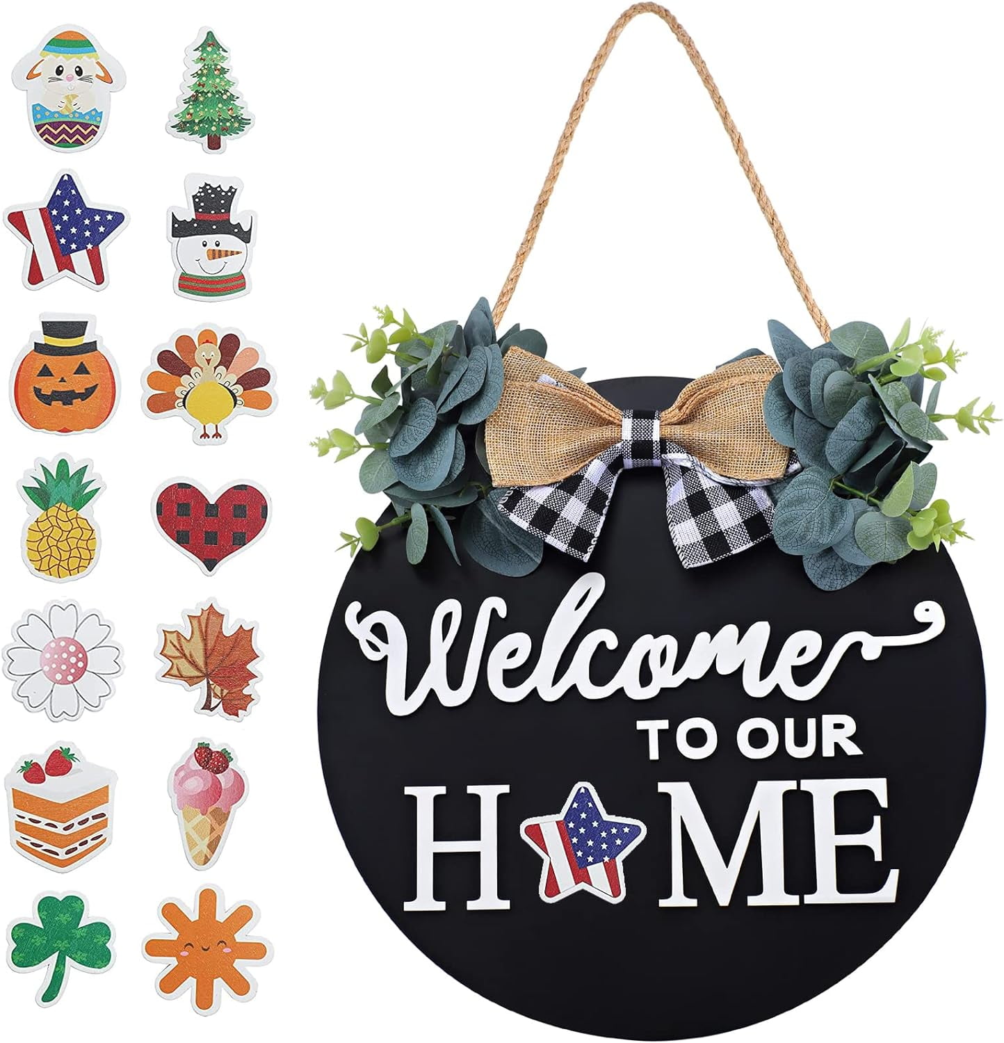Seasonal Interchangeable Welcome Sign for Front Door Decor, Welcome to ...