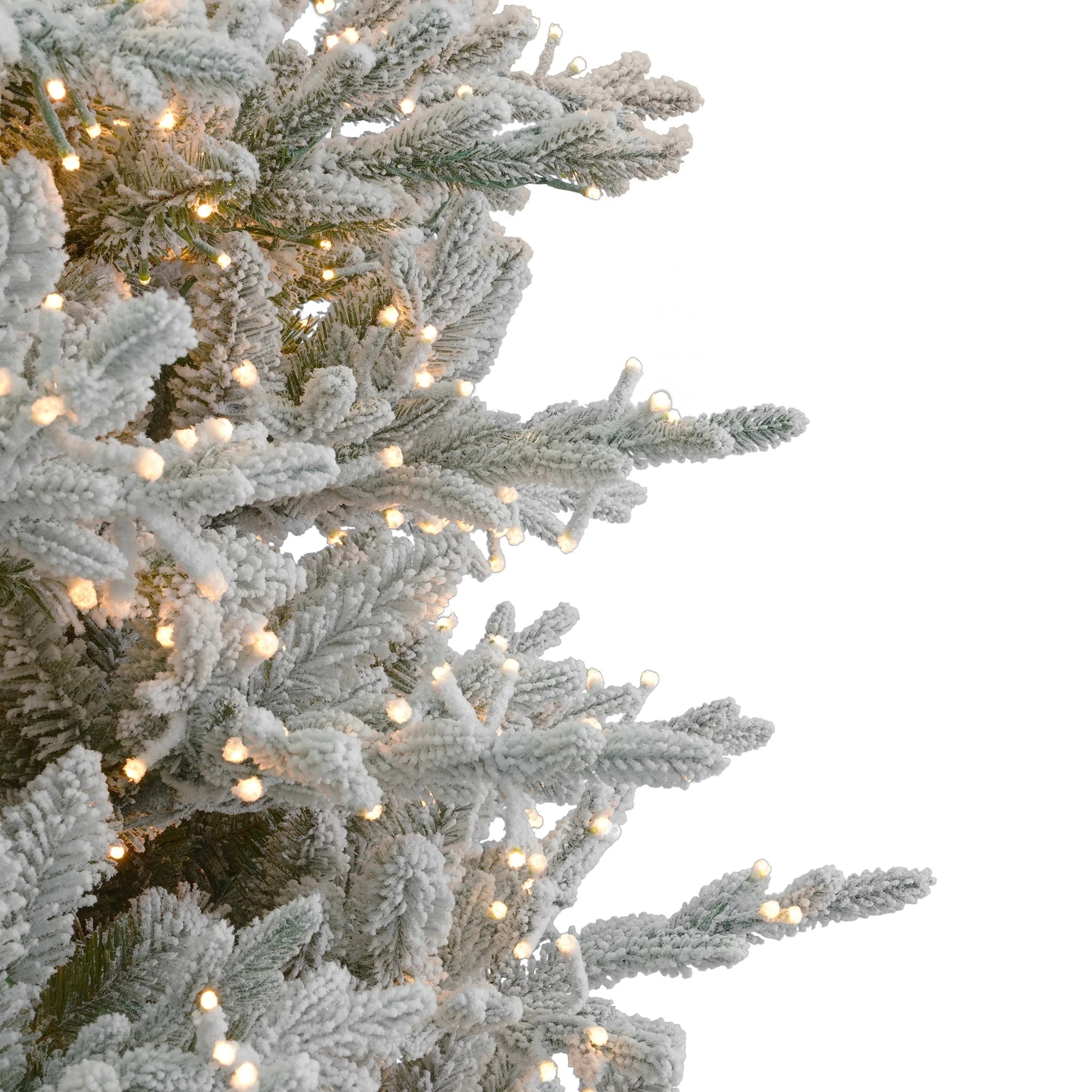 Seasonal LLC Easy Prelit 10FT Dandan Flocked Pine Christmas Tree with ...