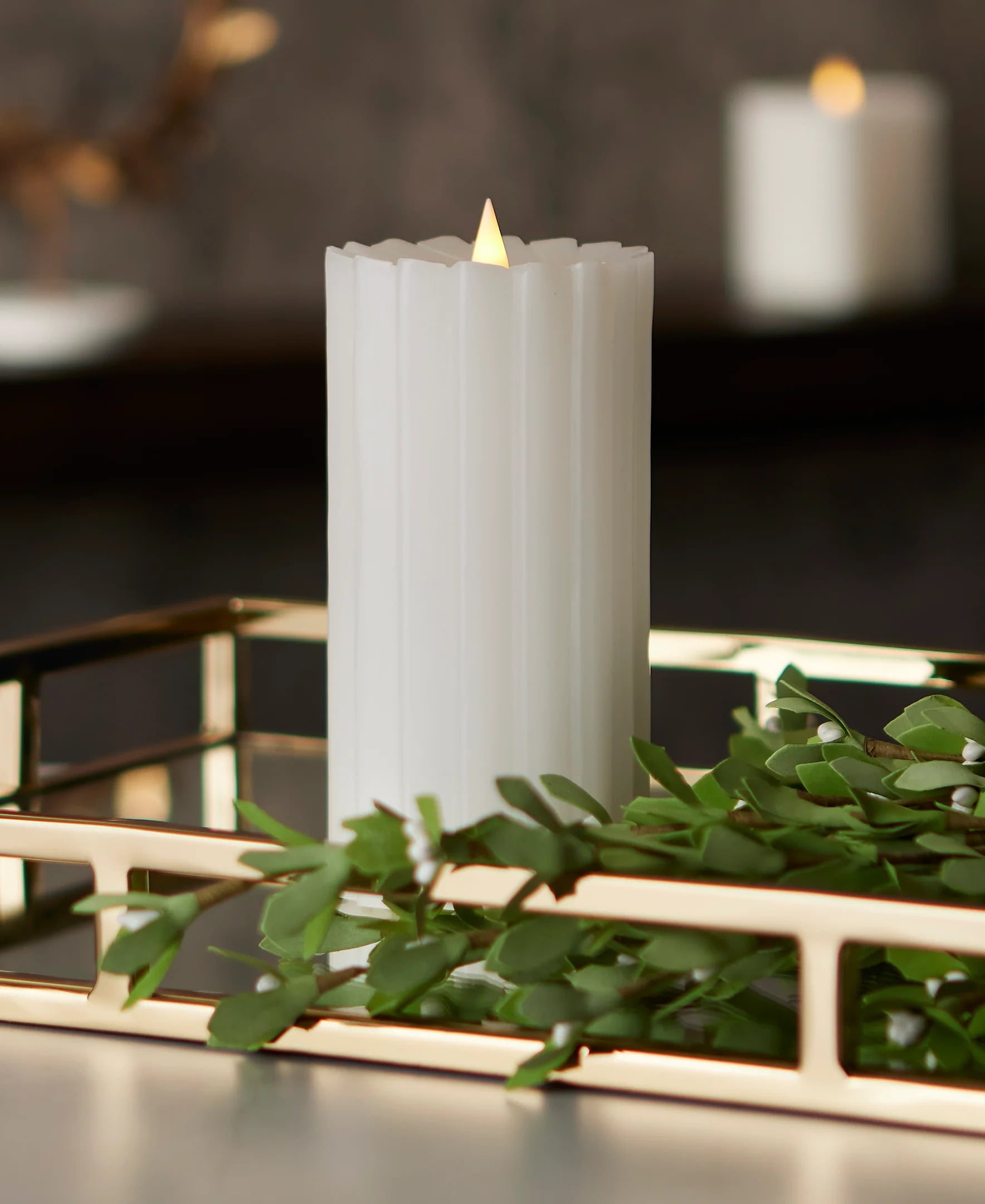 Seasonal LLC 3" x 7" Paraffin Realistic Adjustable Brightness LED White ...