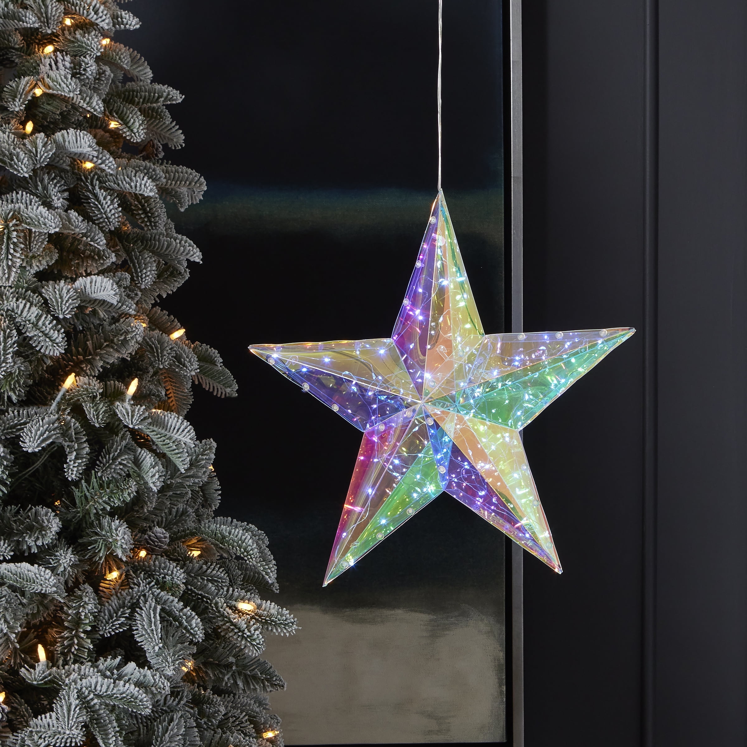 Seasonal LLC Holiday LED Lights - Prismatic Iridescent Traditional Star ...