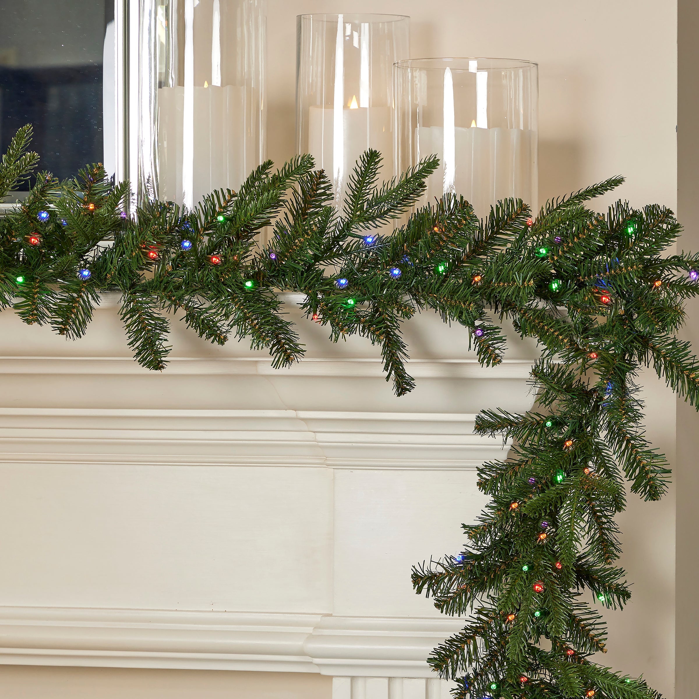 Seasonal LLC Dakota Pine 6ft Pre-Lit Artificial Christmas Garland, Dual ...