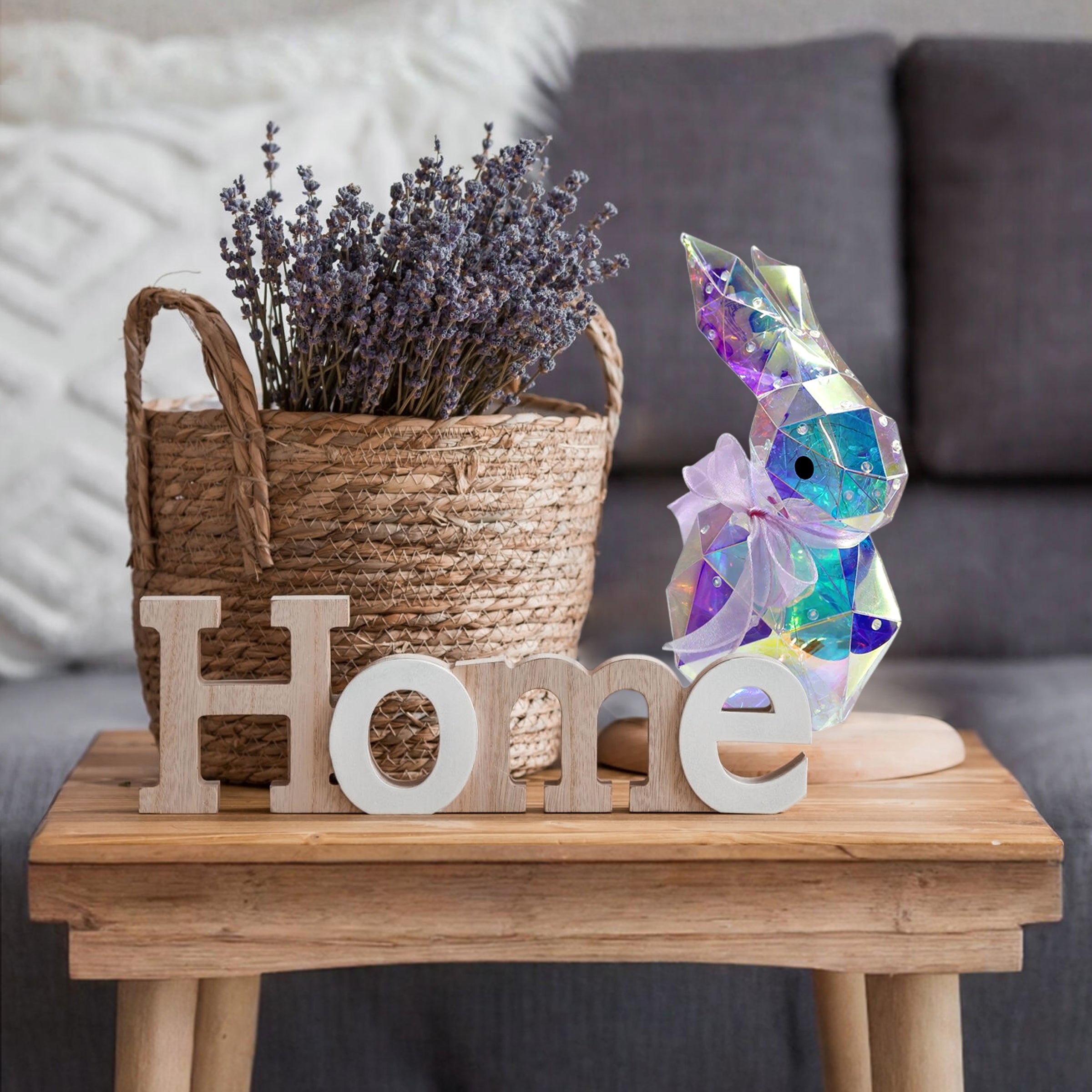 Seasonal LLC Prismatic Iridescent LED Spring Easter Bunny - 8in Nibbles - Walmart.com