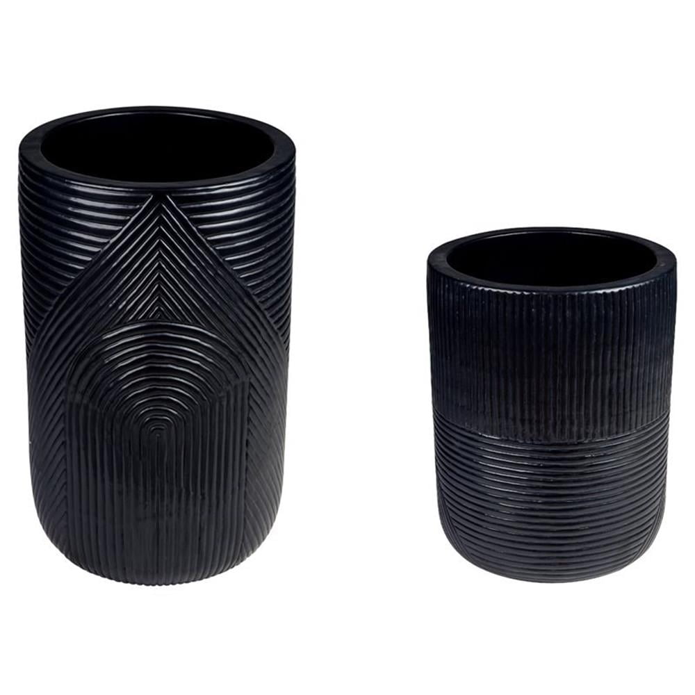 Seasonal Living Provenance Signature Ceramic 2-piece Textured Planters ...