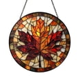 Seasonal Maple Leaf Stained Glass Style Window Hanging, Decorative ...