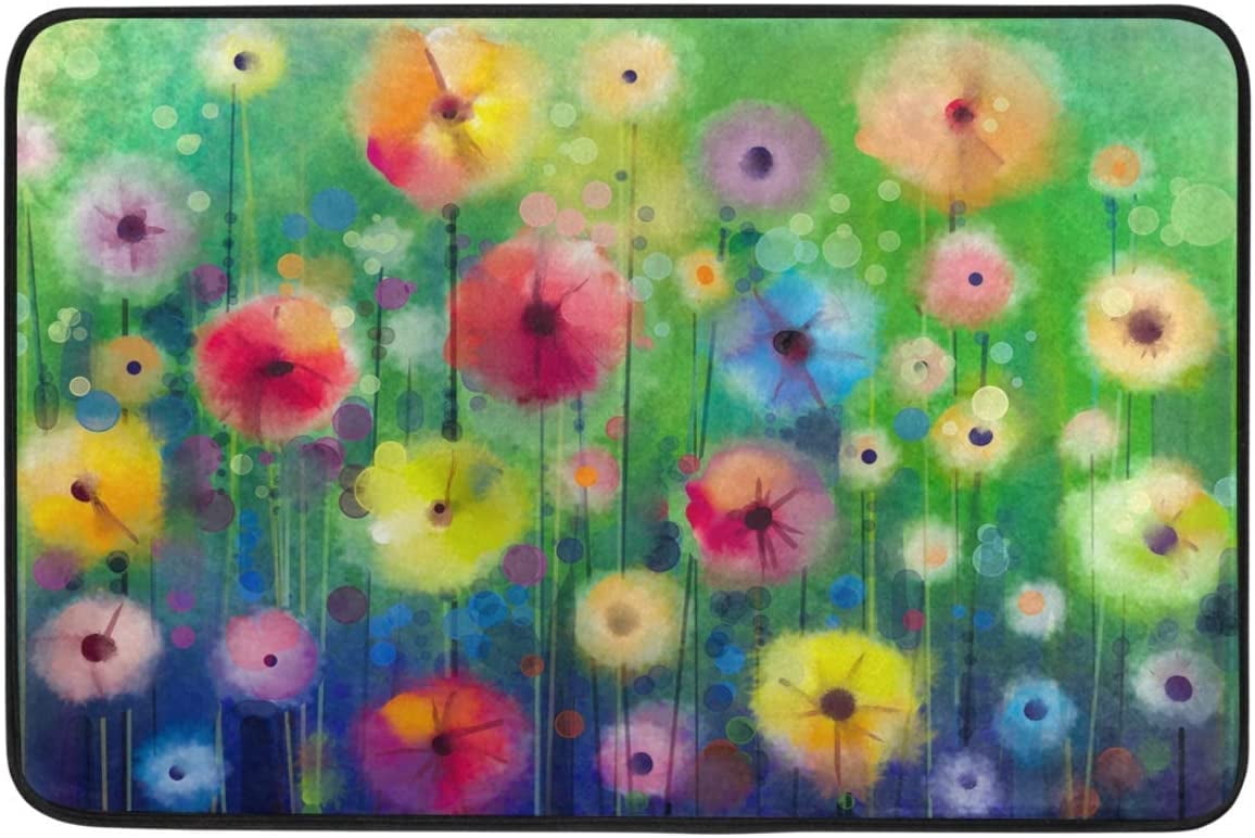 Seasonal Nature Flowers Door Mats Spring Summer Autumn Winter Floral ...