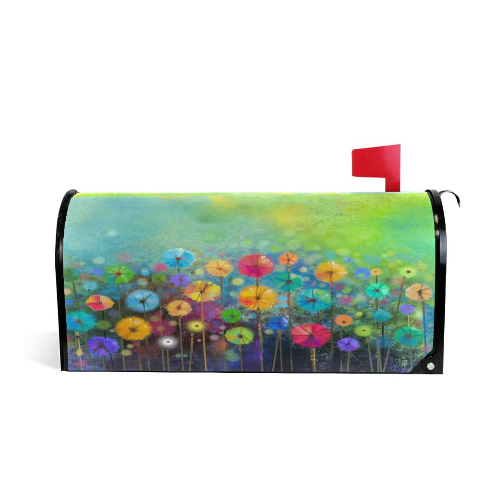 Seasonal Nature Flowers Waterproof Mailbox Covers Abstract Floral ...