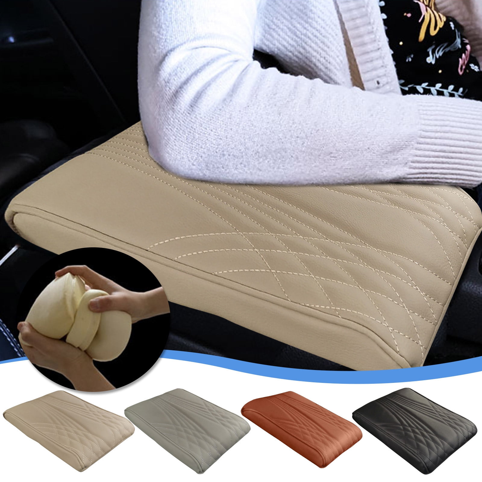 Seasonal Offer Here, Leather Car Armrest Pad, Memory Foam SUV/Truck ...