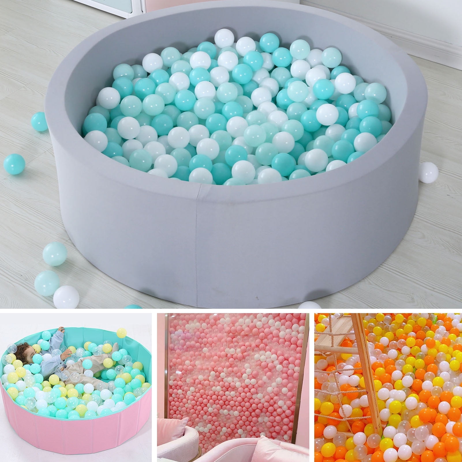 Seasonal Offers VIWING 100 Ball Pit Balls Crush Proof Plastic Ball ...