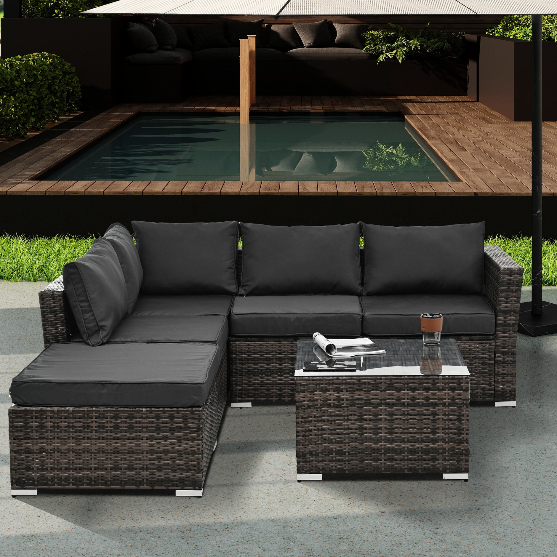 Seasonal PE Wicker Patio Furniture | Functional for Poolside and Garden ...