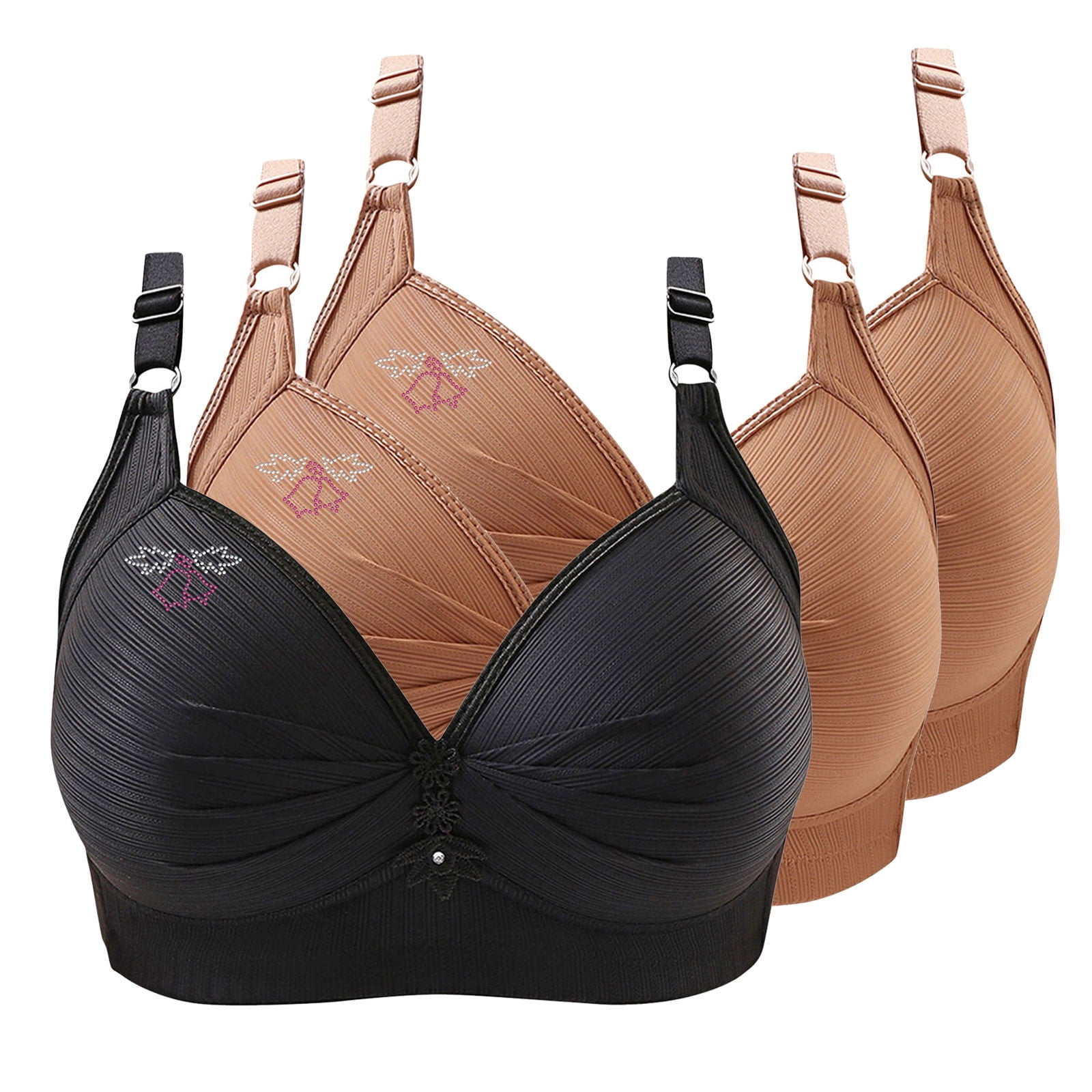 Seasonal Savings, 3PC Women's Large Daily Bra, Printing Gathered ...