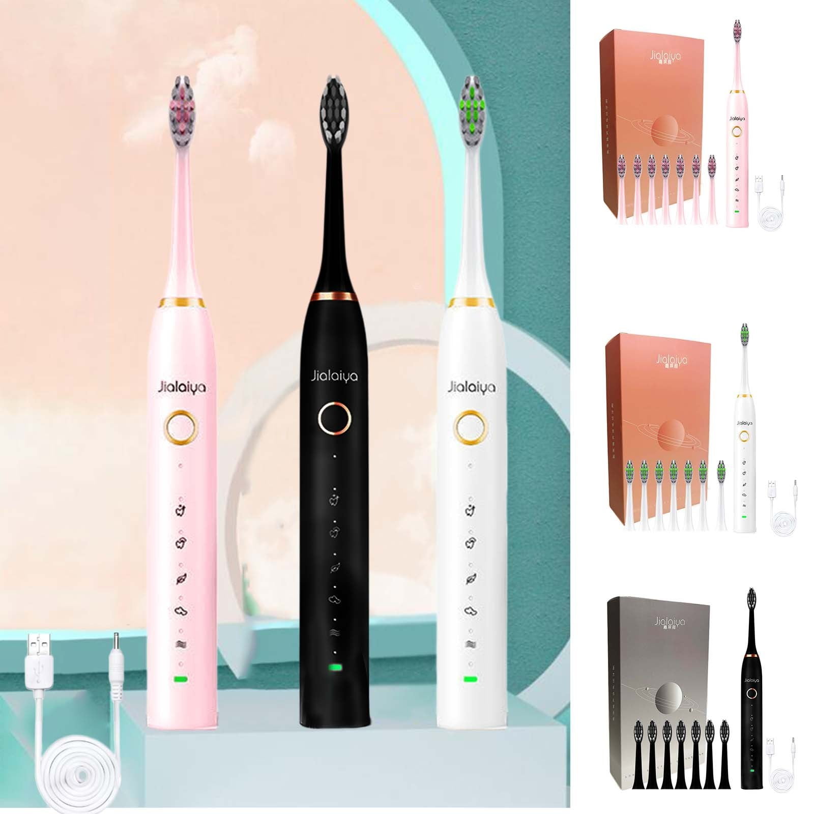 Seasonal Savings, Rechargeable Electric Toothbrush, 8 Replaceable Heads ...