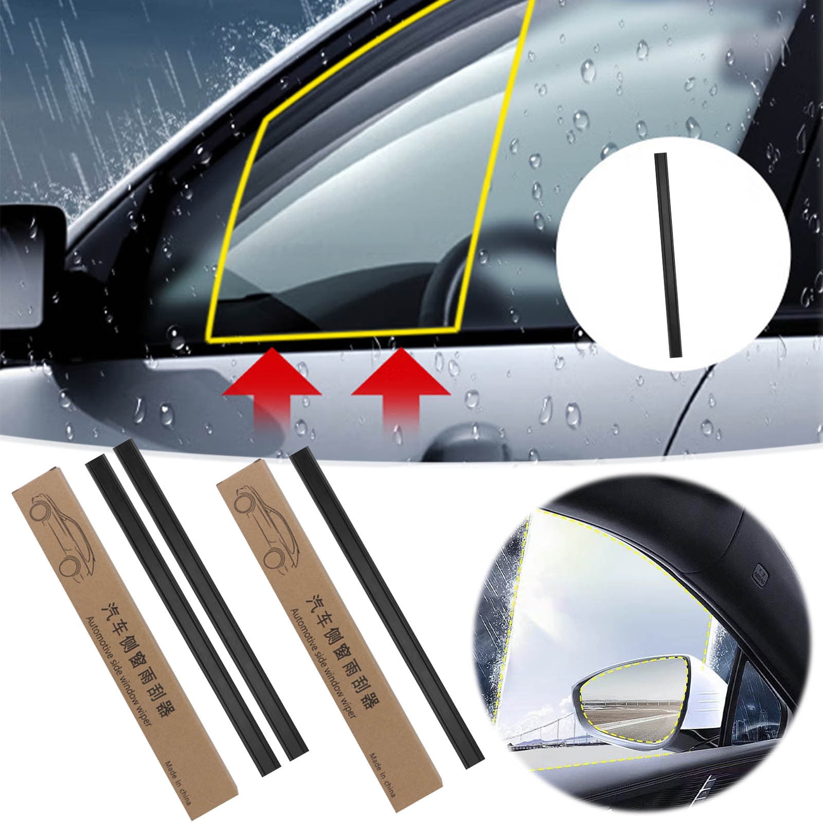 Seasonal Savings, Universal Car Side Window Rain Scraper, Stainless ...