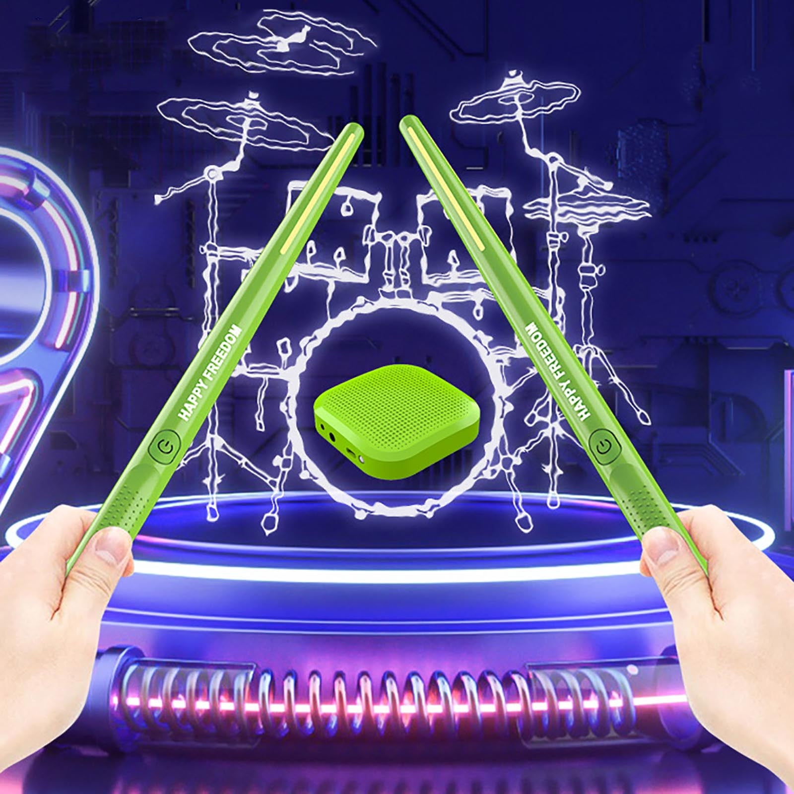 Seasonal Savings, Virtual Drum Set, Electronic Drum Kit with Drumsticks ...