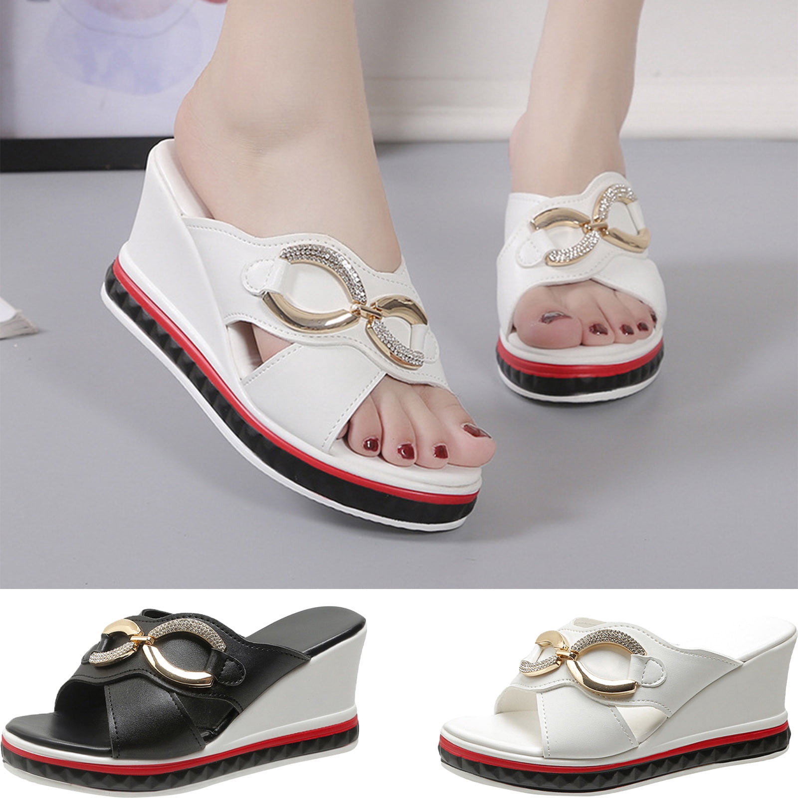 Seasonal Savings! Women's Slippers, Thick Soled Outdoor Slippers Women ...