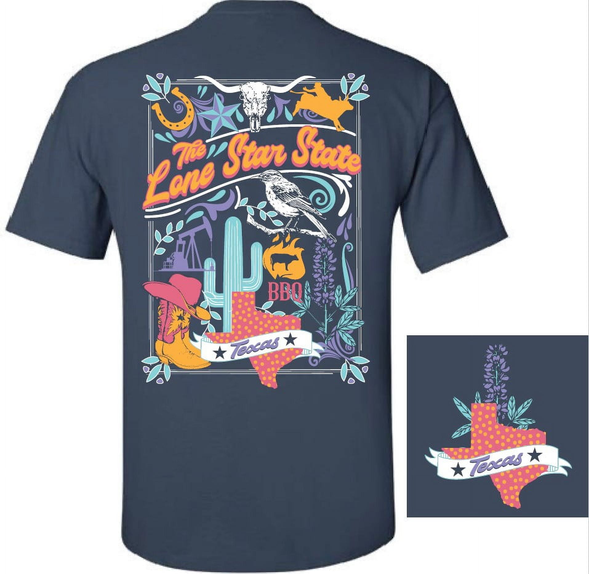 Seasonal Supply Company 100% Cotton Short Sleeve Texas Souvenir Printed ...