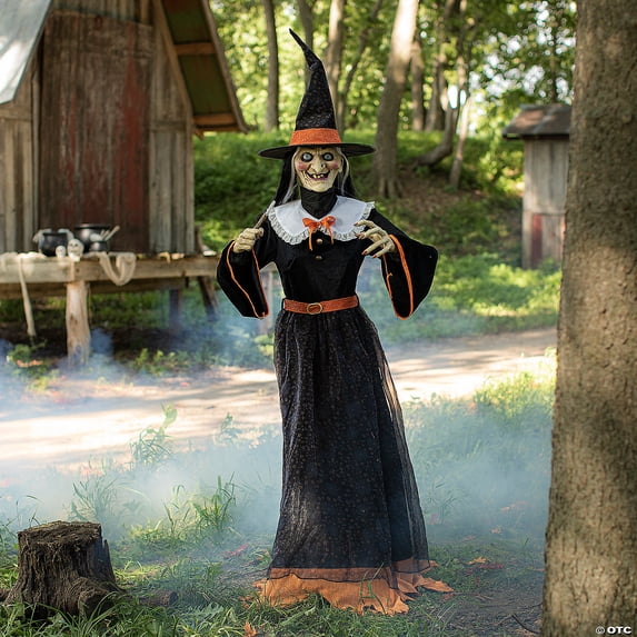 Seasonal Visions Halloween Decor, Animated Whimsical Witch Doll, Life ...