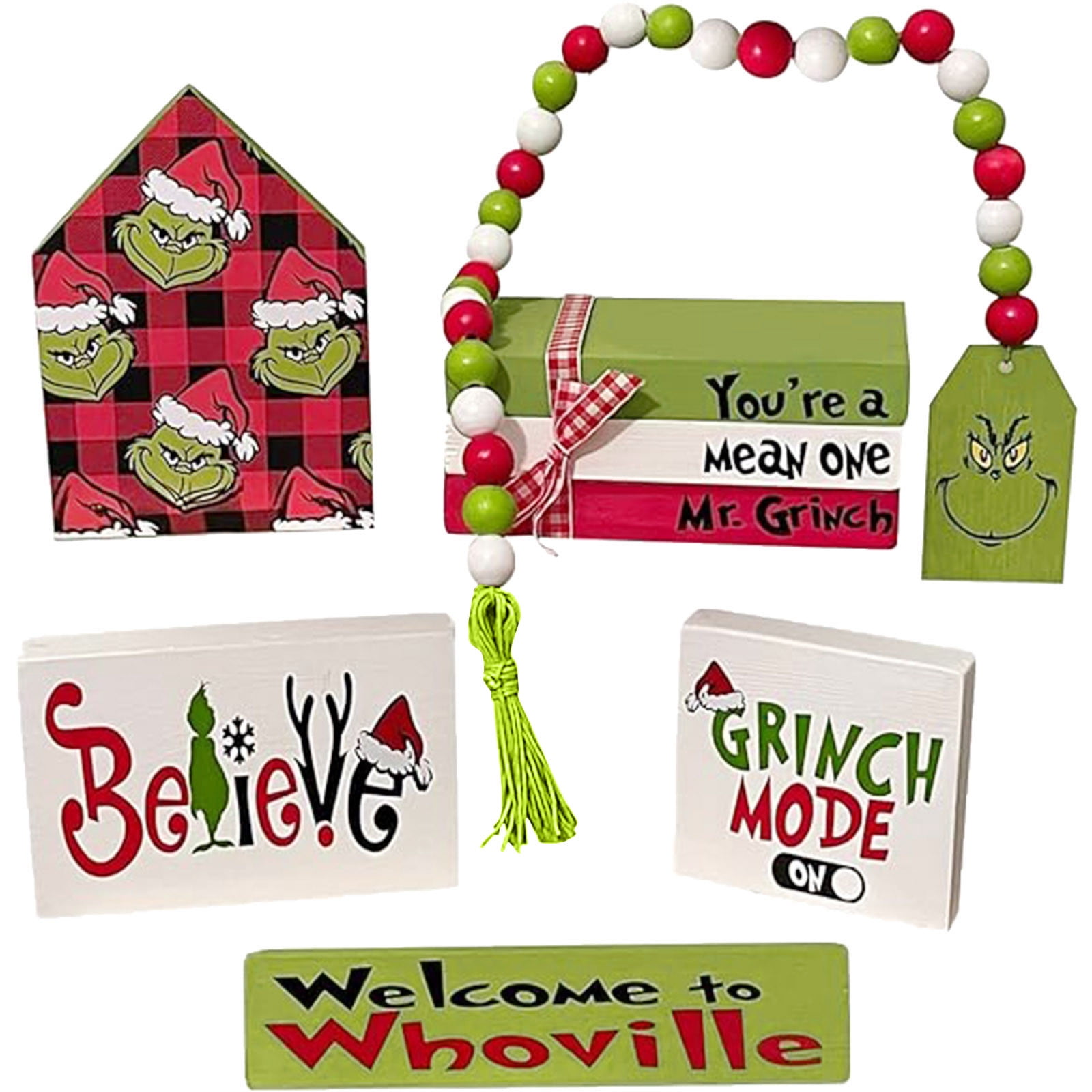 Seasonal offers The grinch Christmas Decorations Christmas Tiered Tray ...