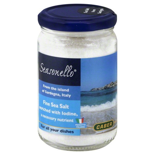 Seasonello Fine Sea Salt with Iodine, 10.6 Ounce, Enriched Sardegna ...