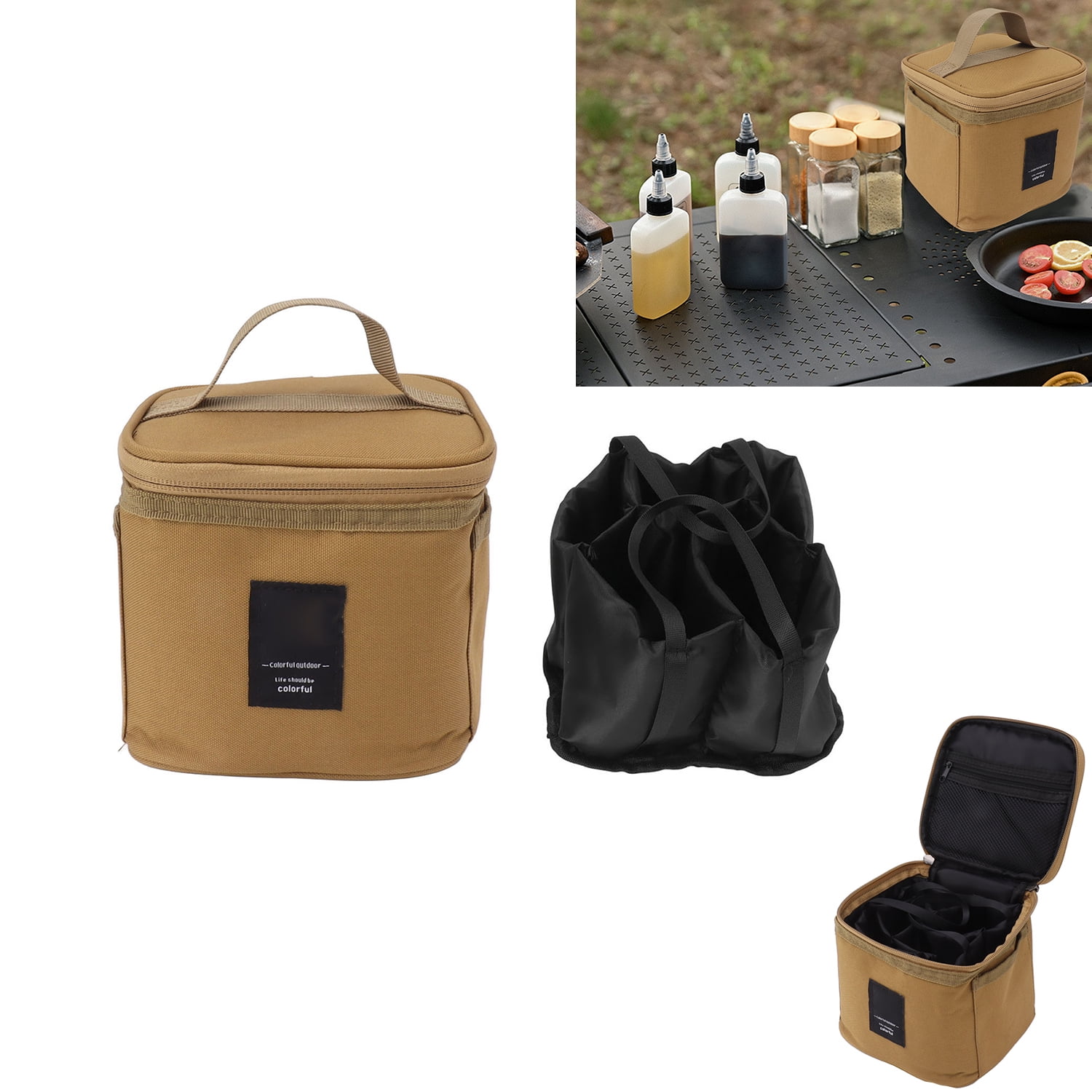 Seasoning Bag, Outdoor Spice Container Carry Bag Seasoning Bottle ...