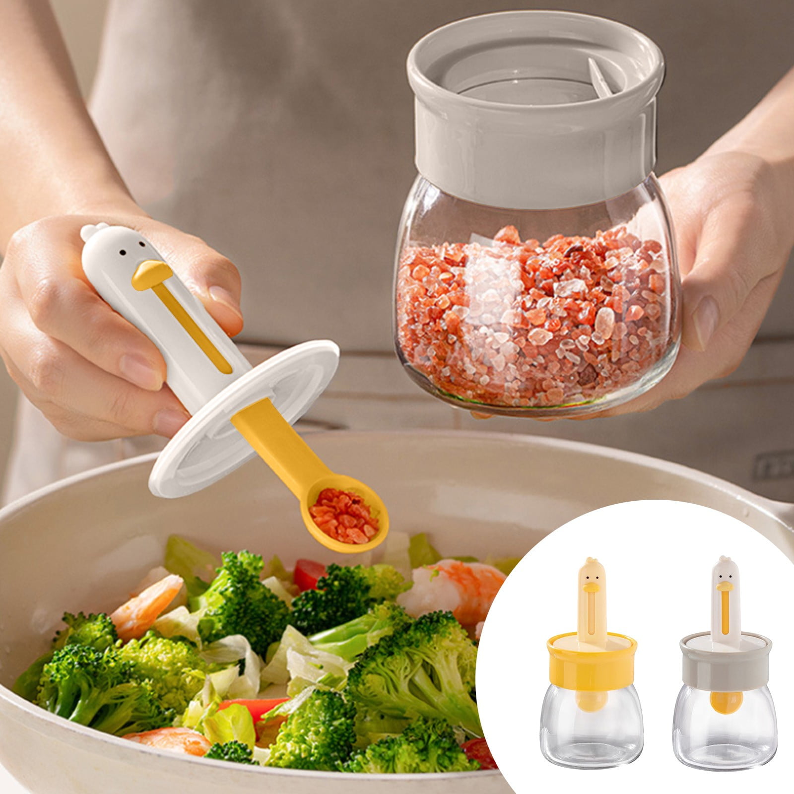 Seasoning Bottle with Manual Spout Control | Leak Proof Glass Spice Dispenser | Large Wide ...