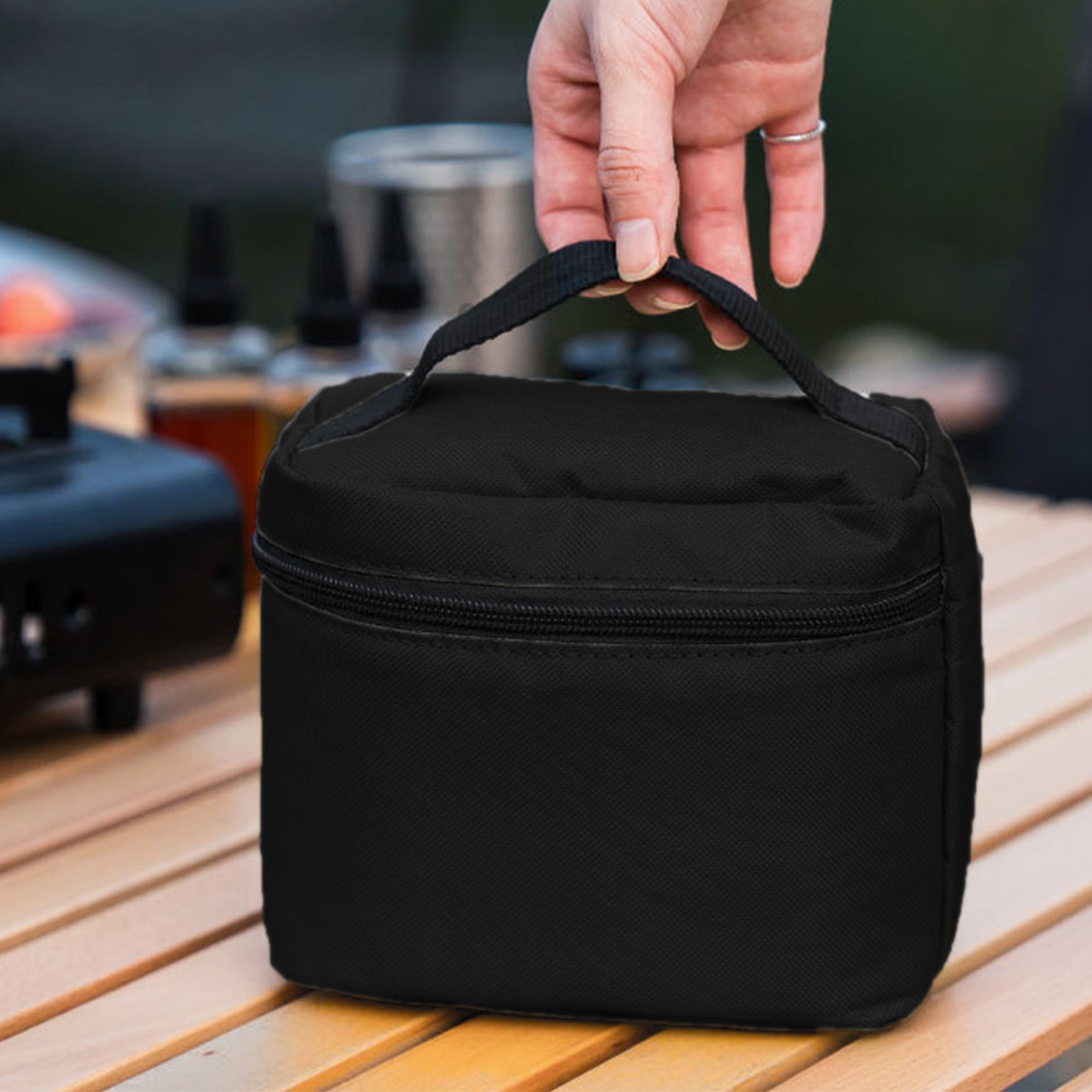 ESULOMP Portable Camping Spice Organizer,Spice Jar Bag with 6 Empty ...