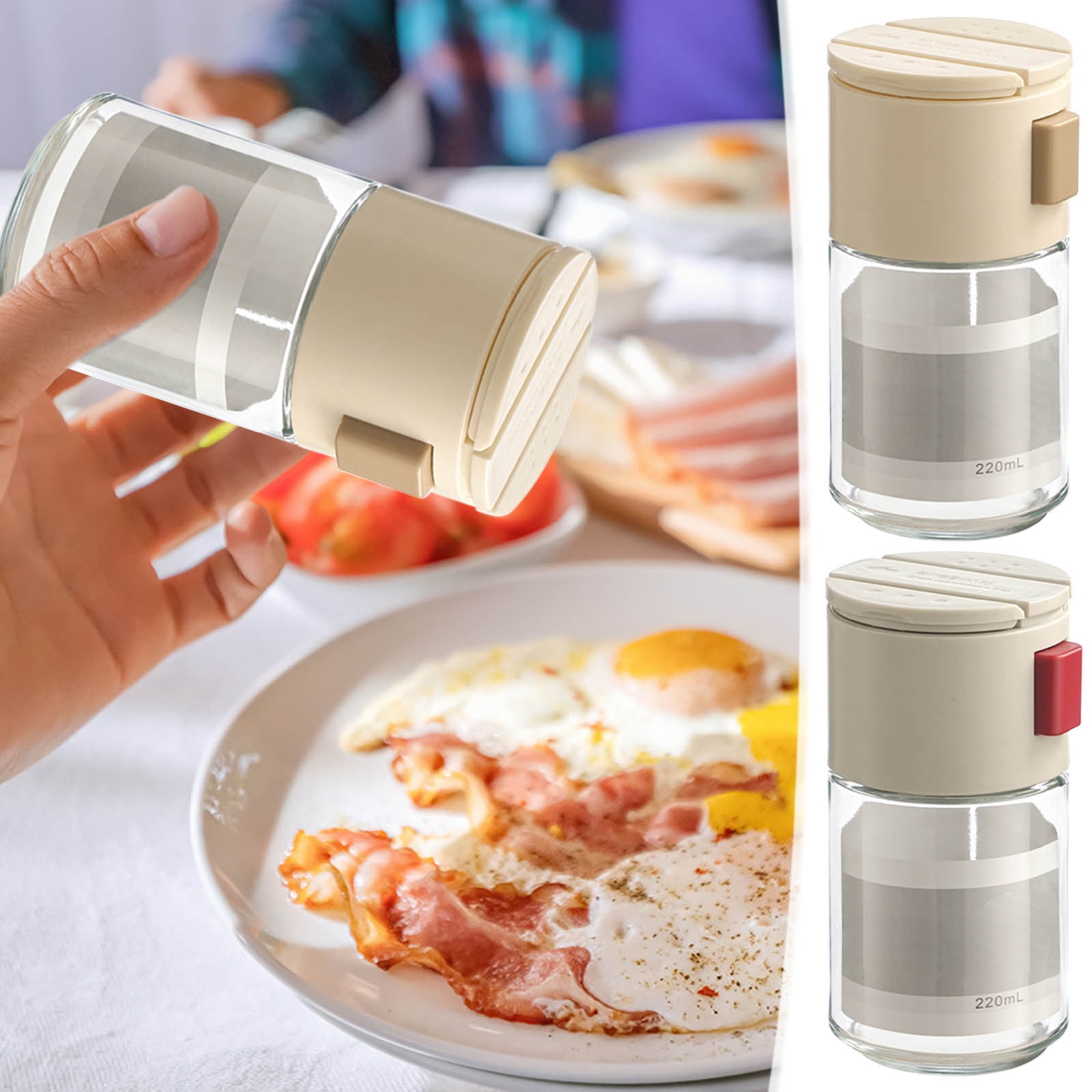 Seasoning Jar Shaker | Spice Bottle Condiment Container | Airtight ...