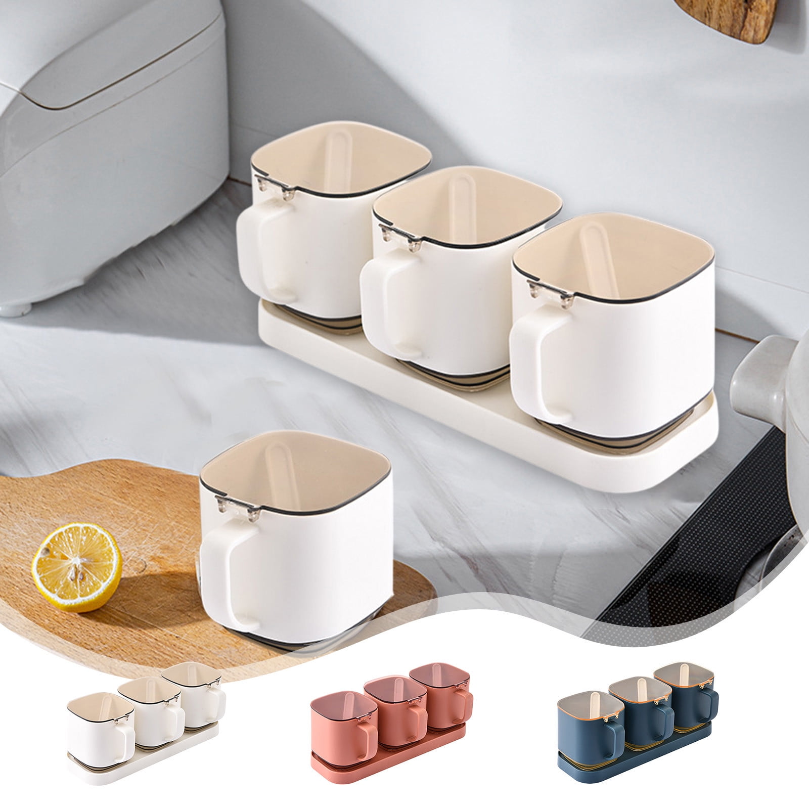 Seasoning Jar with Standing Lid, Vertical Lid Spice Container for ...