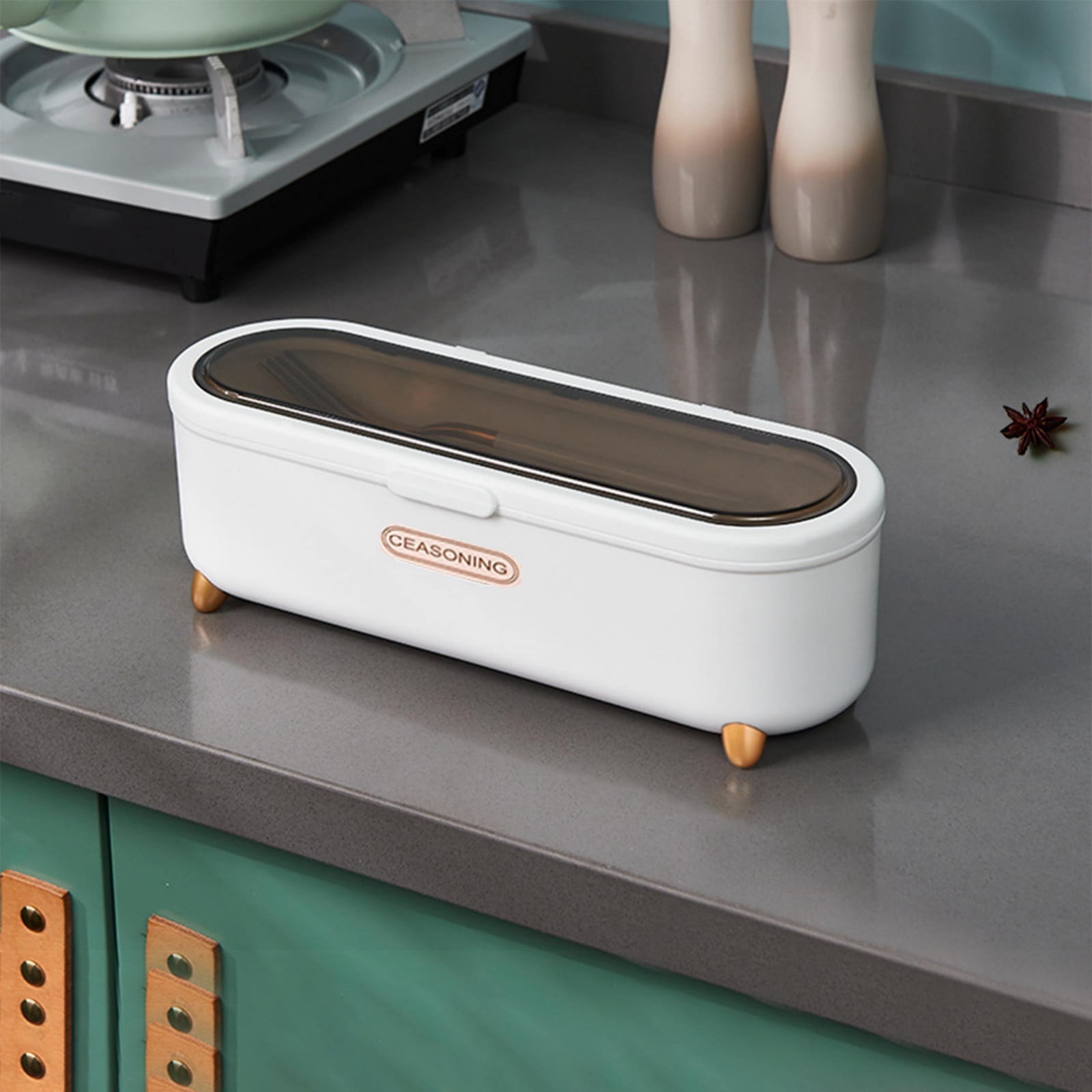 Seasoning Jar Storage Container 4 Compartment Spice Organizer 4 ...