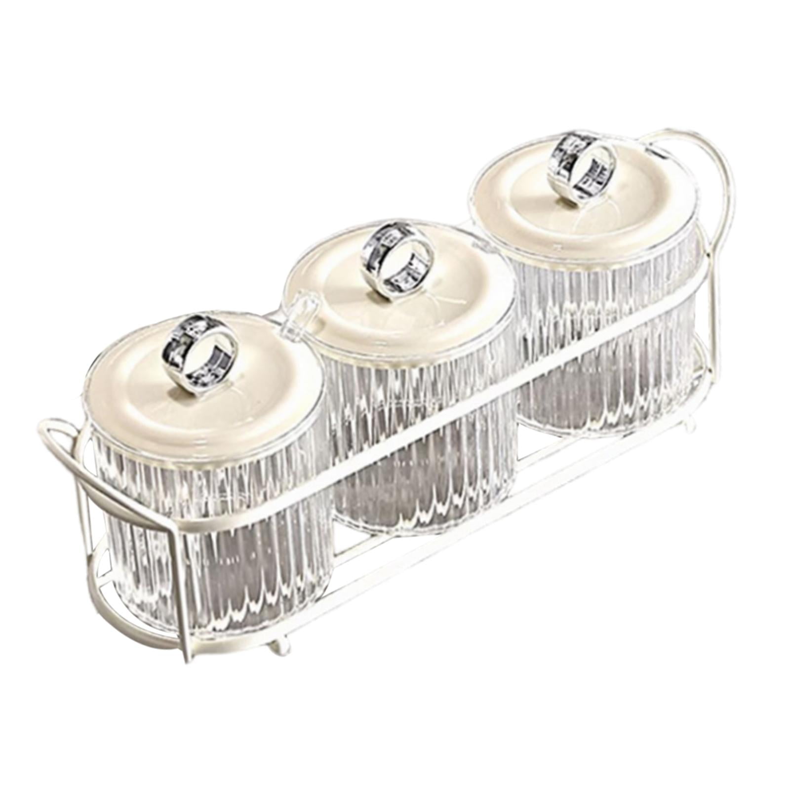 Seasoning Jars with Holder Condiment Jar Container Spoon Lid Modern ...