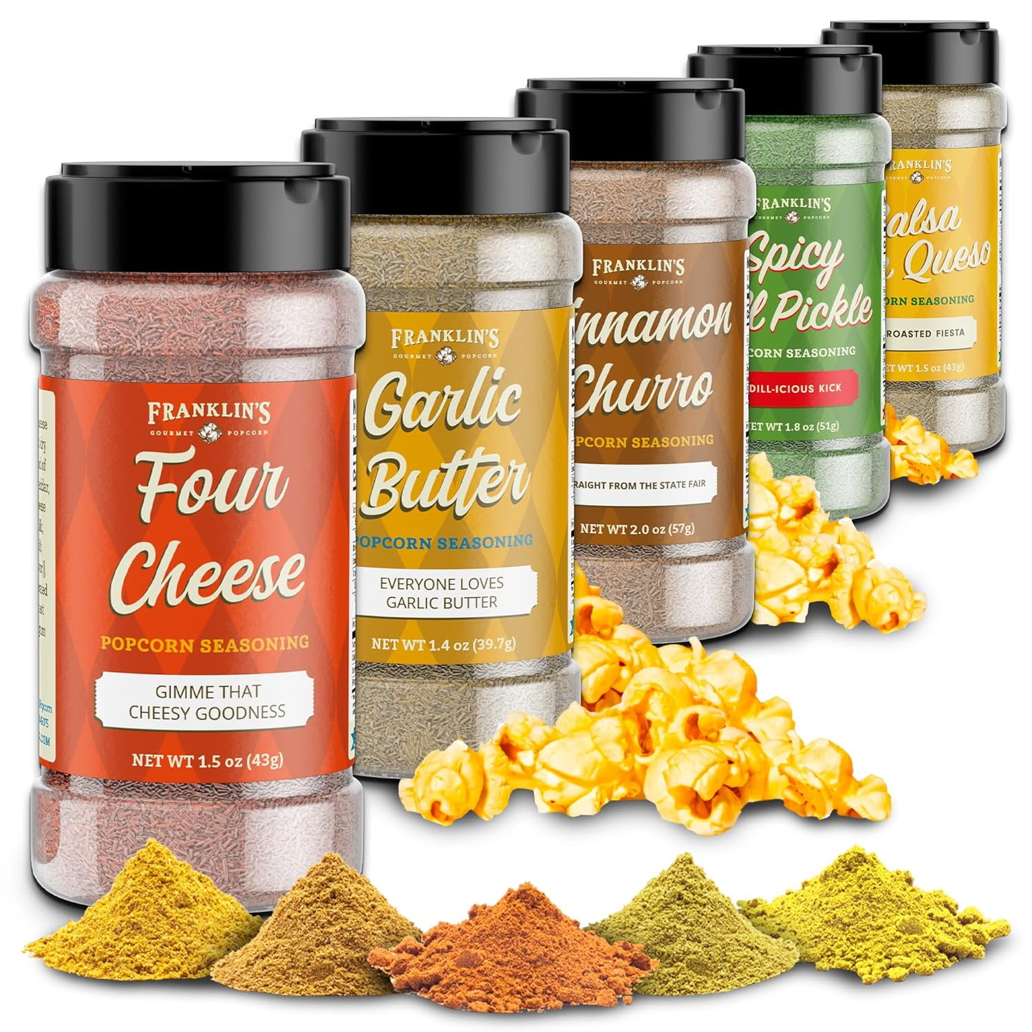 Seasoning Powder Variety Pack in 5 Flavors - Made in USA - Dill, Garlic ...