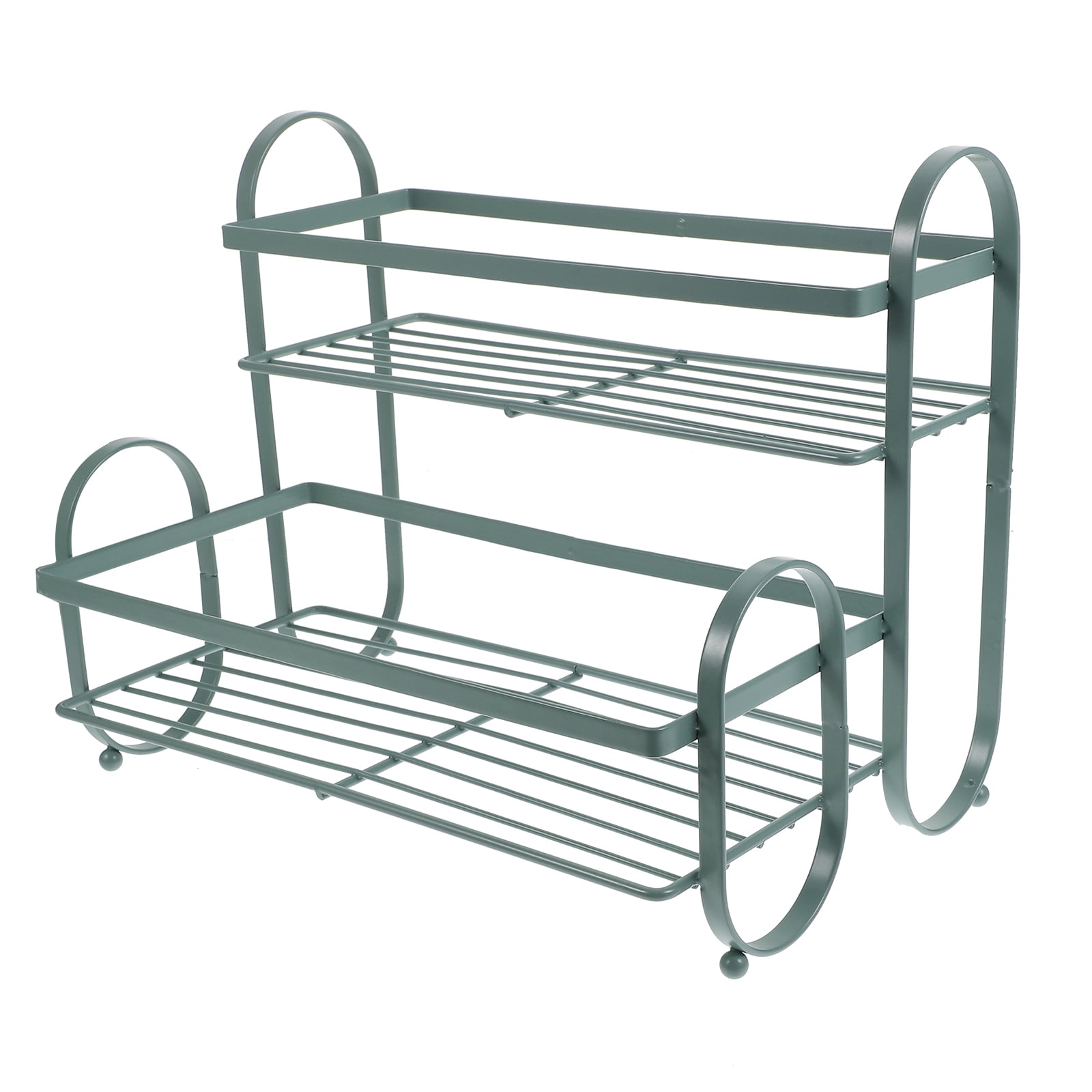 Kitchen Spice Rack Organizer Wrought Iron Small Seasoning Shelf Tiered ...