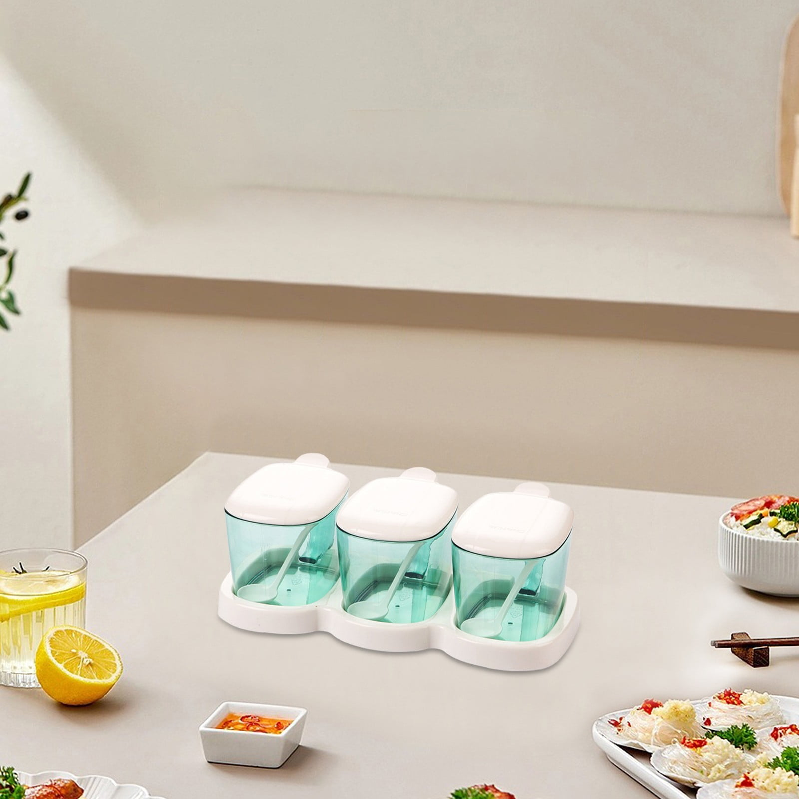 Seasoning Storage Box,Plastic Kitchen Container,Spatula Holder ...