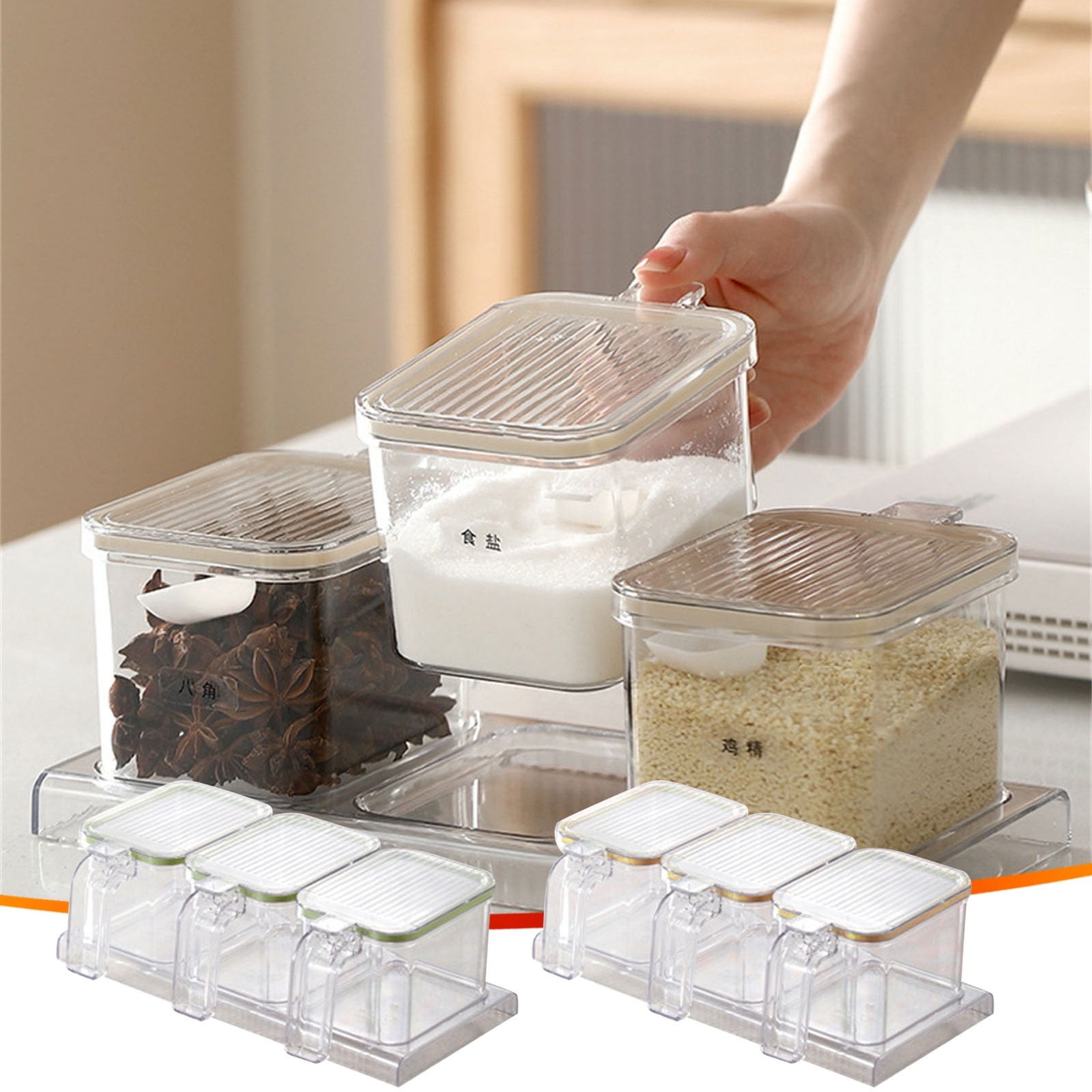 Seasoning Storage Box, Suction Cup Style Container, Non Punching Sealed ...