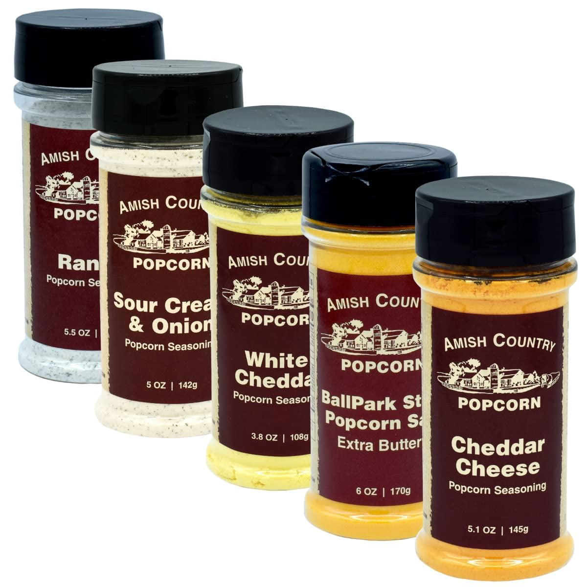 | Seasoning Variety Pack | 5 Bottles | Ballpark Buttersalt, Cheddar ...