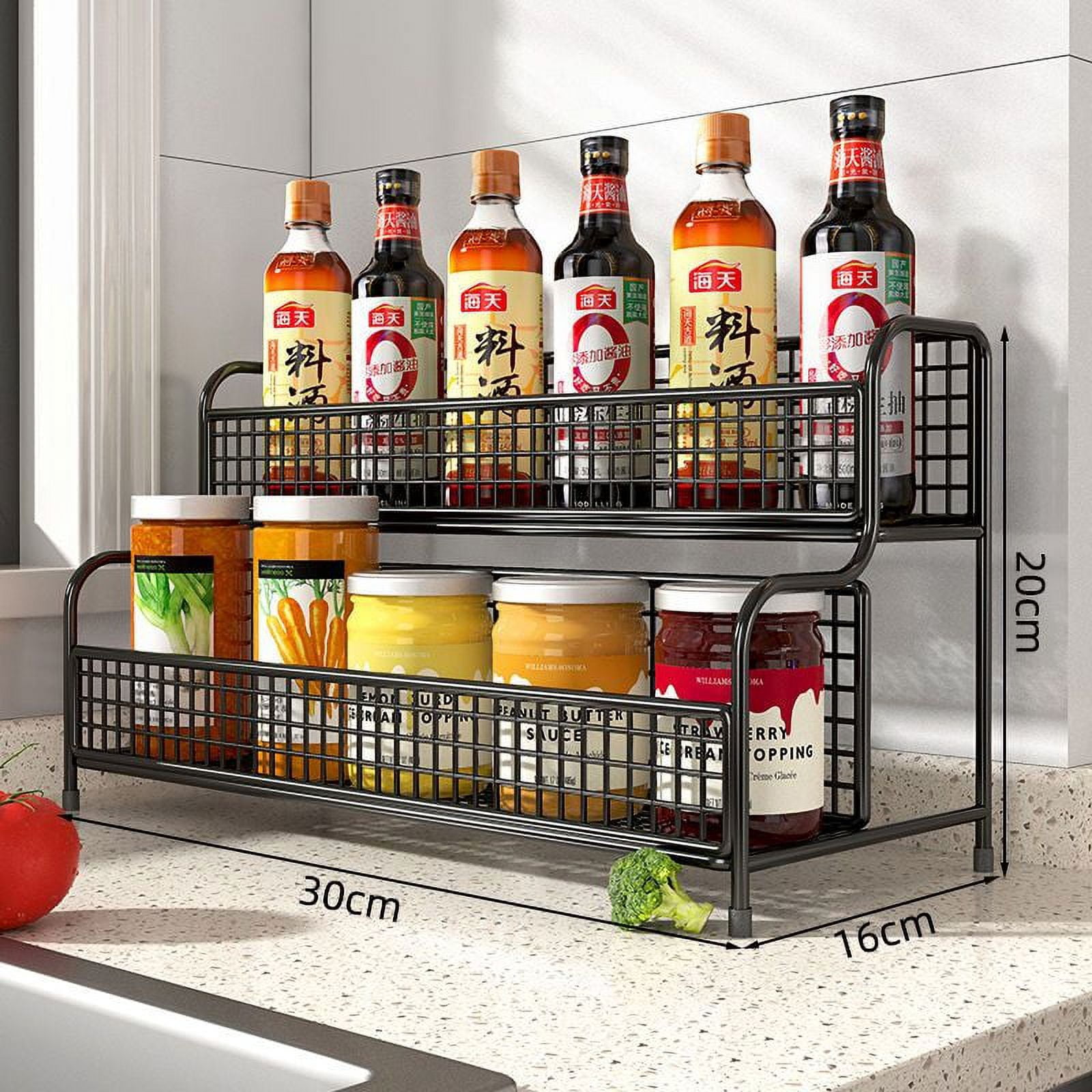 Seasoning rack narrow kitchen seasoning bottle rack countertop oil salt ...